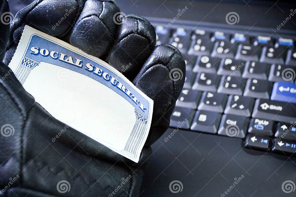 Identity Theft on Laptop Computer Stock Image - Image of hand, safety ...