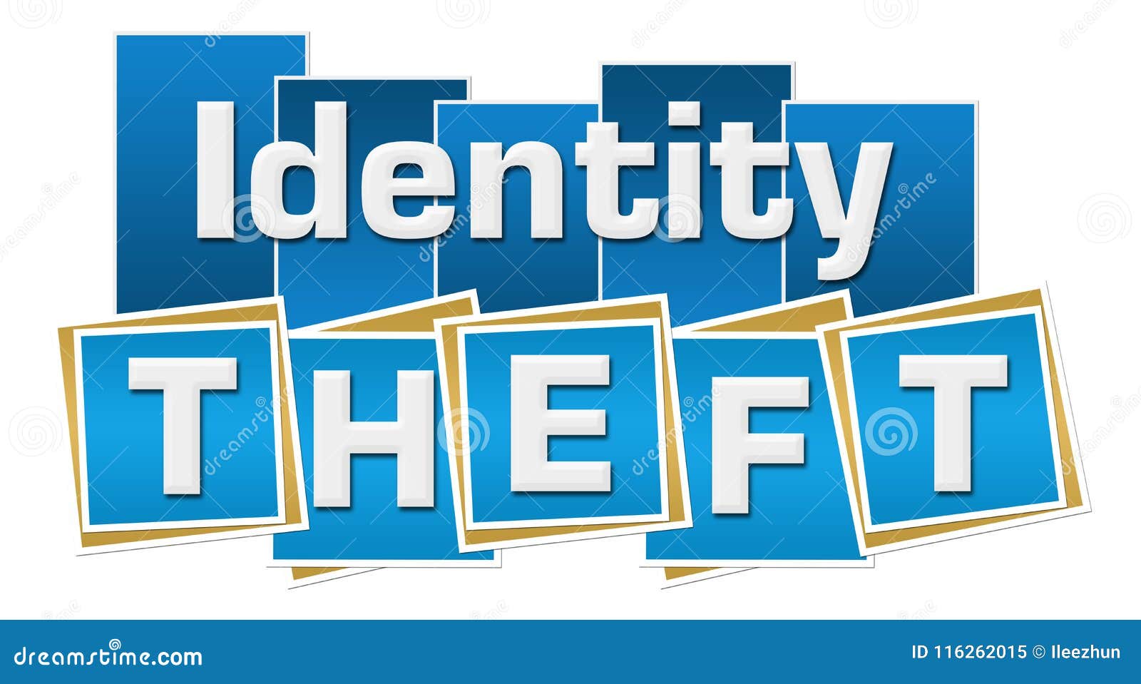 Identity Theft Blue Squares Stripes Stock Illustration - Illustration ...