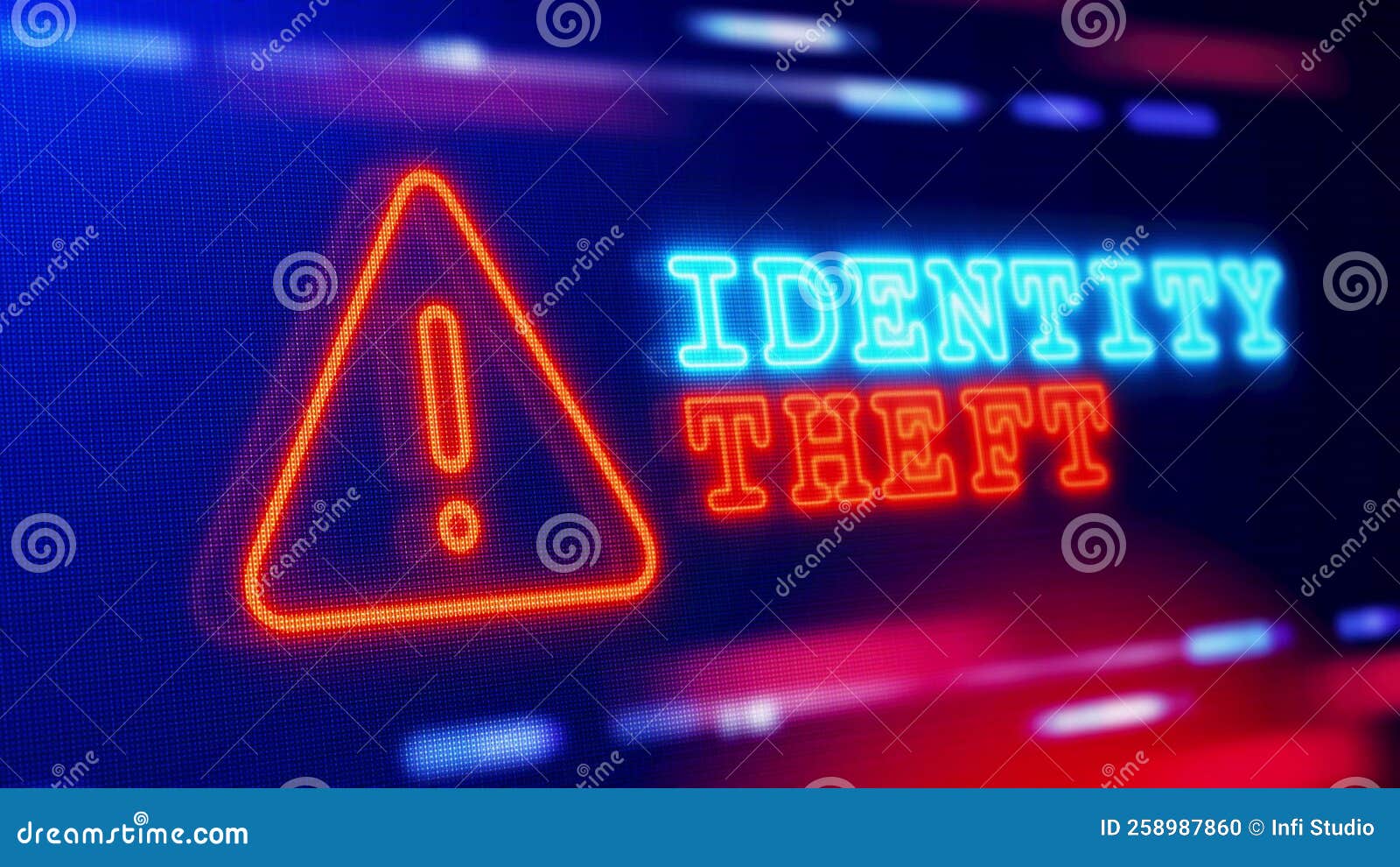 Identity Theft Warning Alert Screen Loop Blinking Glitch Animation ...
