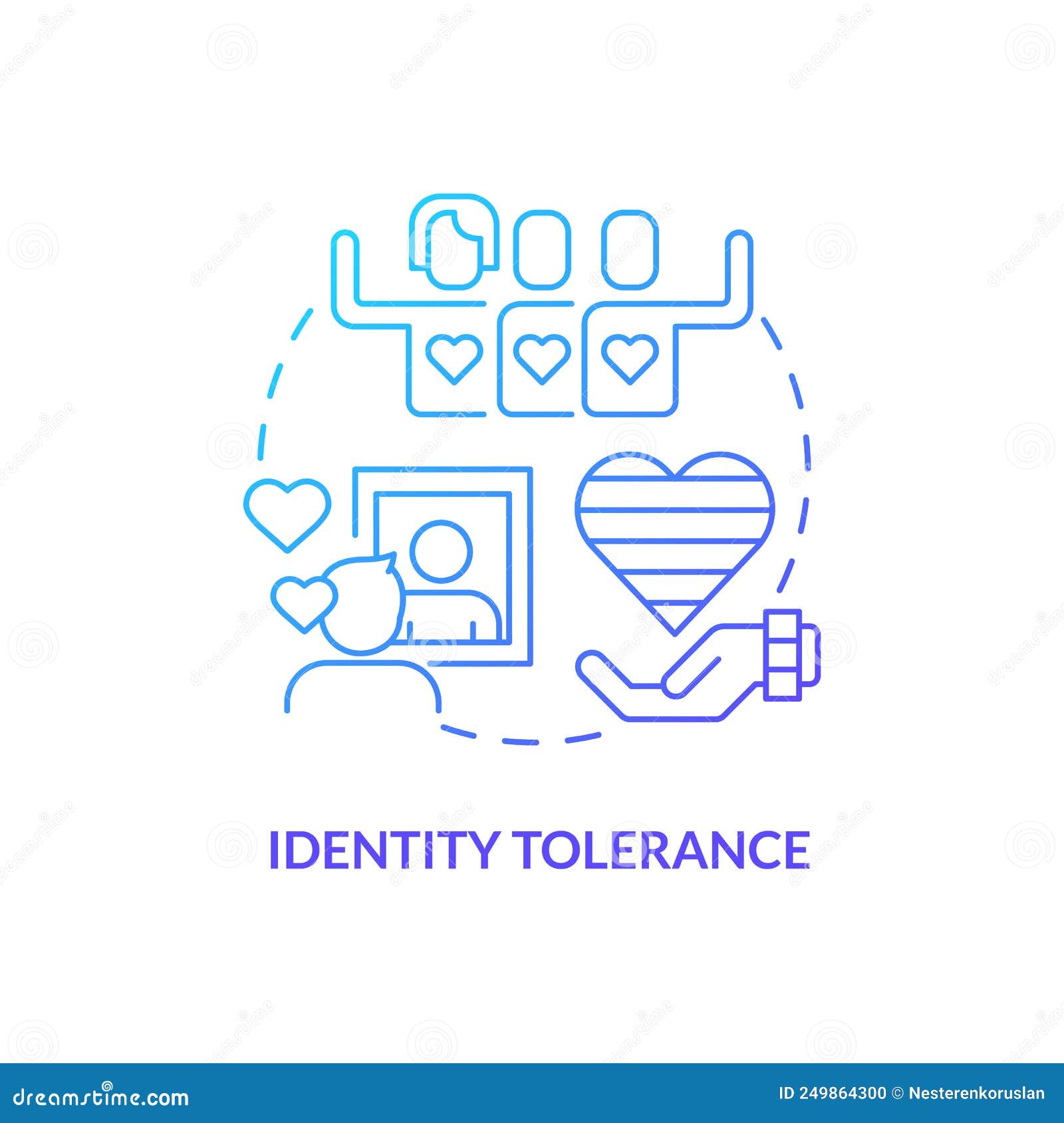 Identity Tolerance Blue Gradient Concept Icon Stock Vector ...