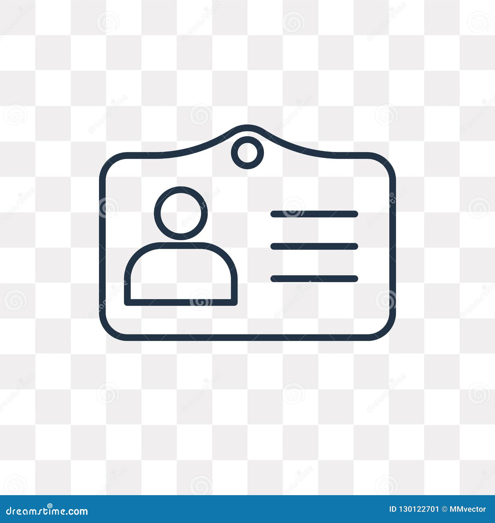 Identity Vector Icon Isolated on Transparent Background, Linear Stock ...
