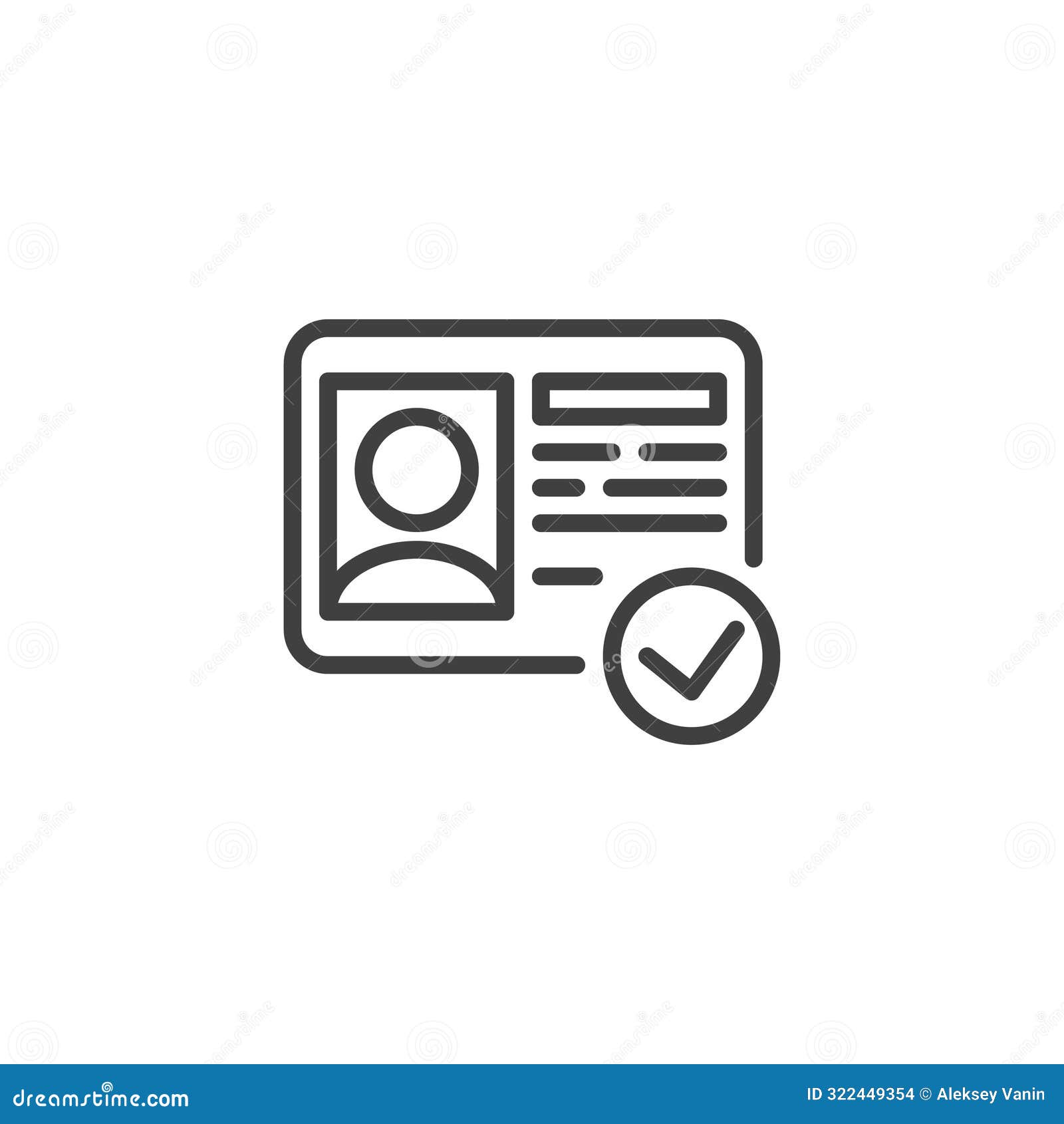 Identity Verification Line Icon Stock Illustration - Illustration of hollow, simple: 322449354