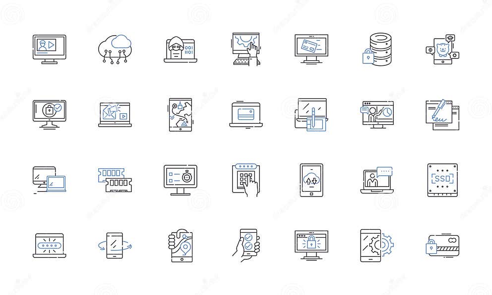 Identity Verification Line Icons Collection. Authentication, Biometrics ...