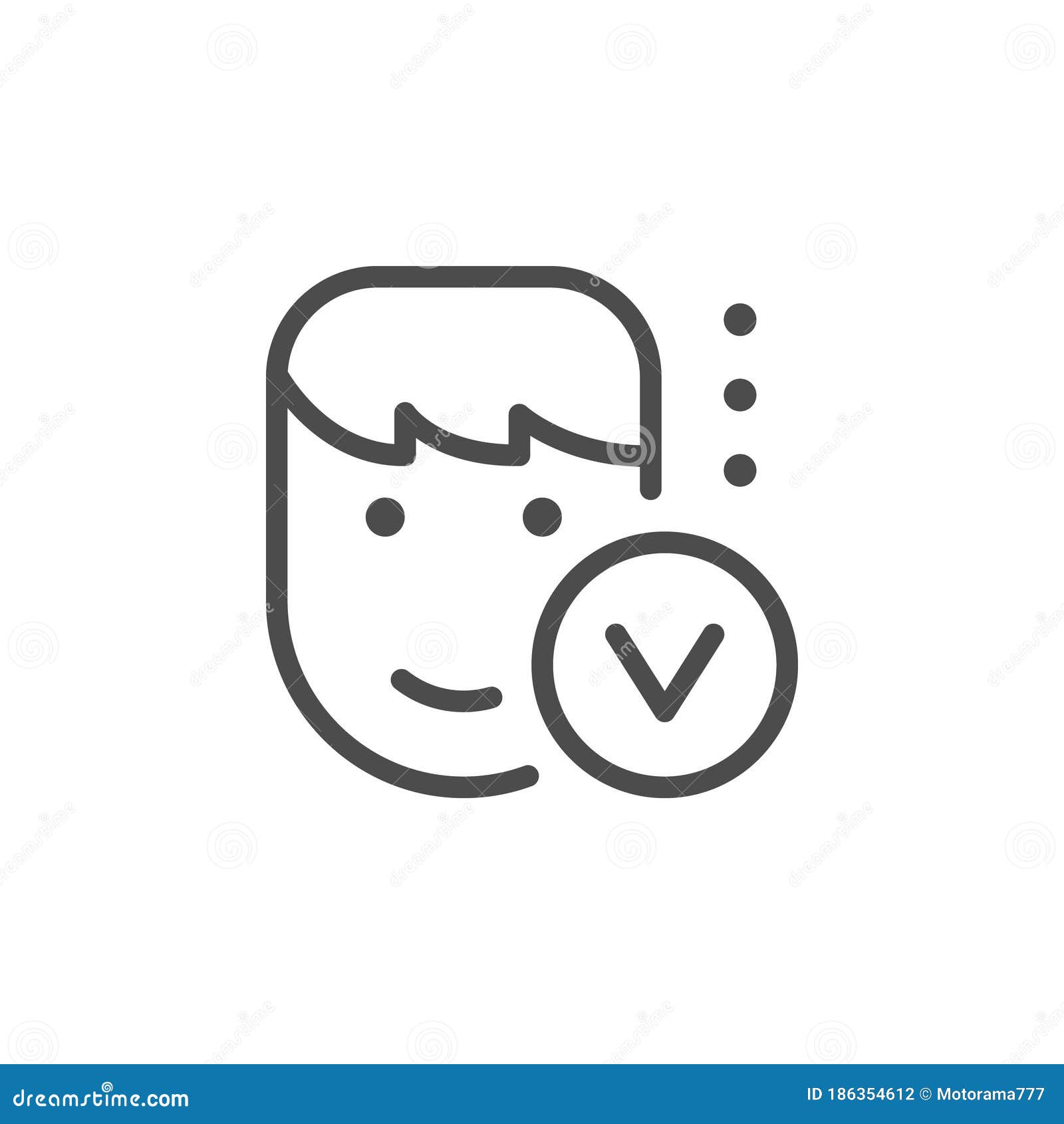 Identity Verification Line Outline Icon Stock Vector - Illustration of ...