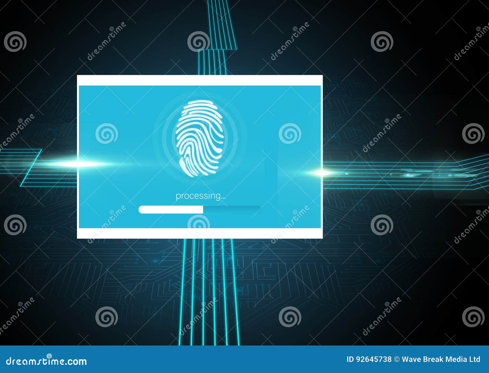 Fingerprint Of Shining Particles. Computer Generated Background. 3d ...