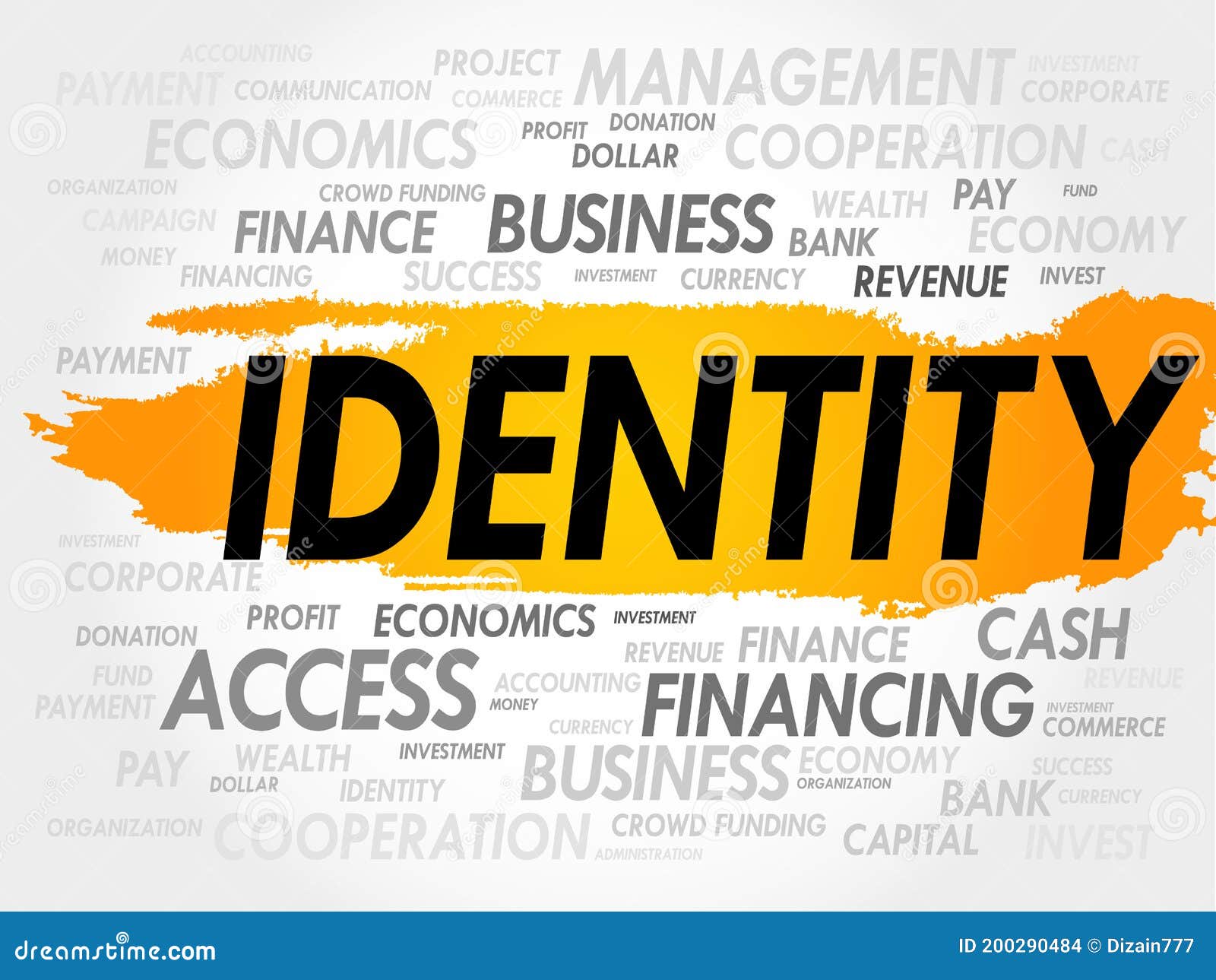 IDENTITY word cloud stock illustration. Illustration of cloud - 200290484