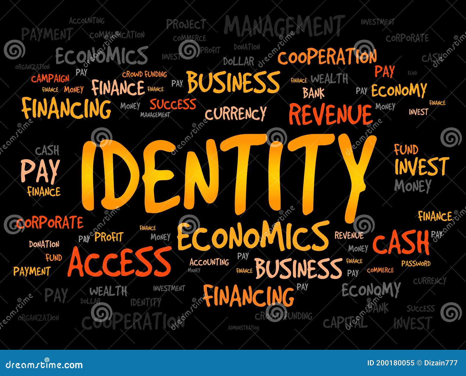 IDENTITY word cloud stock illustration. Illustration of consumerism ...