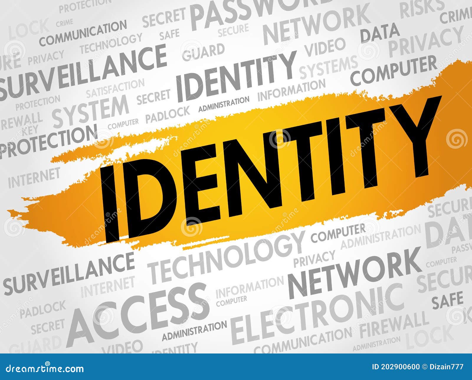 IDENTITY word cloud stock illustration. Illustration of identifier ...