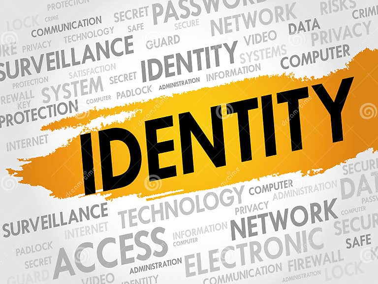 IDENTITY word cloud stock illustration. Illustration of identifier ...