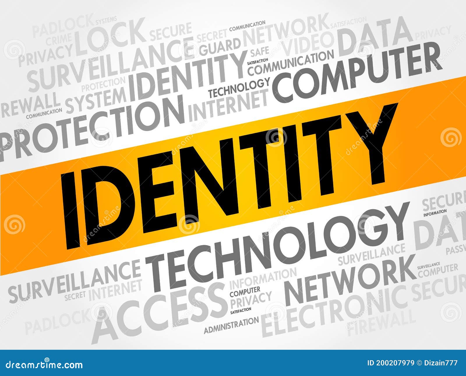 IDENTITY word cloud stock illustration. Illustration of social - 200207979