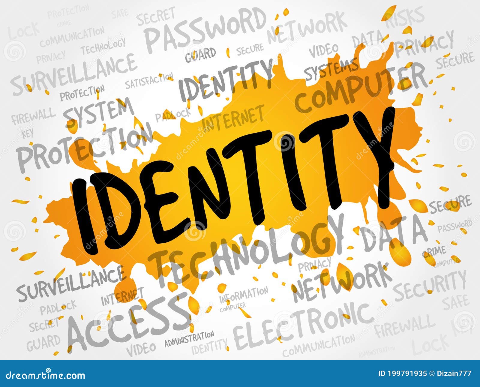 IDENTITY word cloud stock illustration. Illustration of layout - 199791935