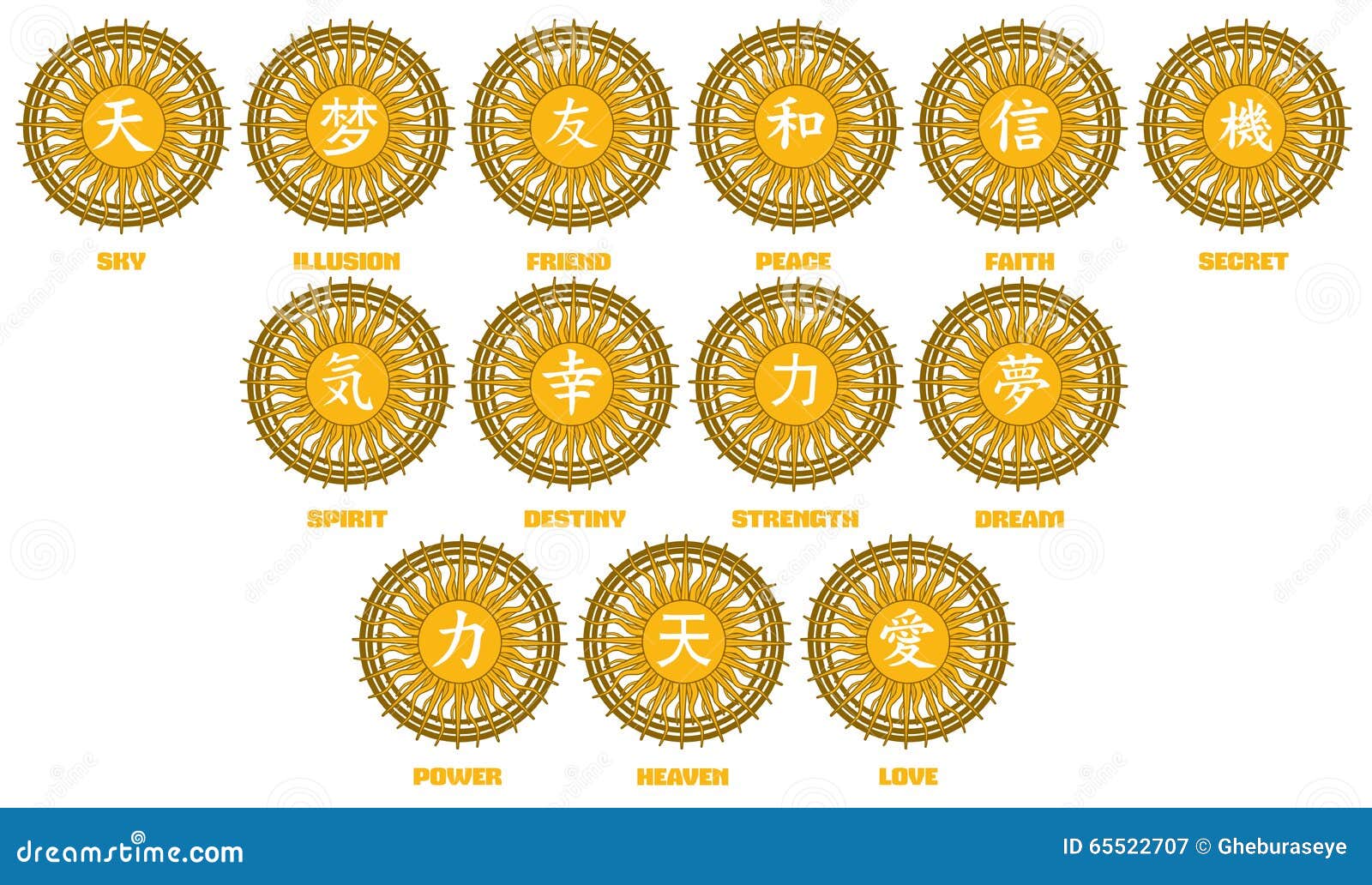 Ideogrammi Cinesi Su Fondo Astratto Immagine Stock - Immagine di ...