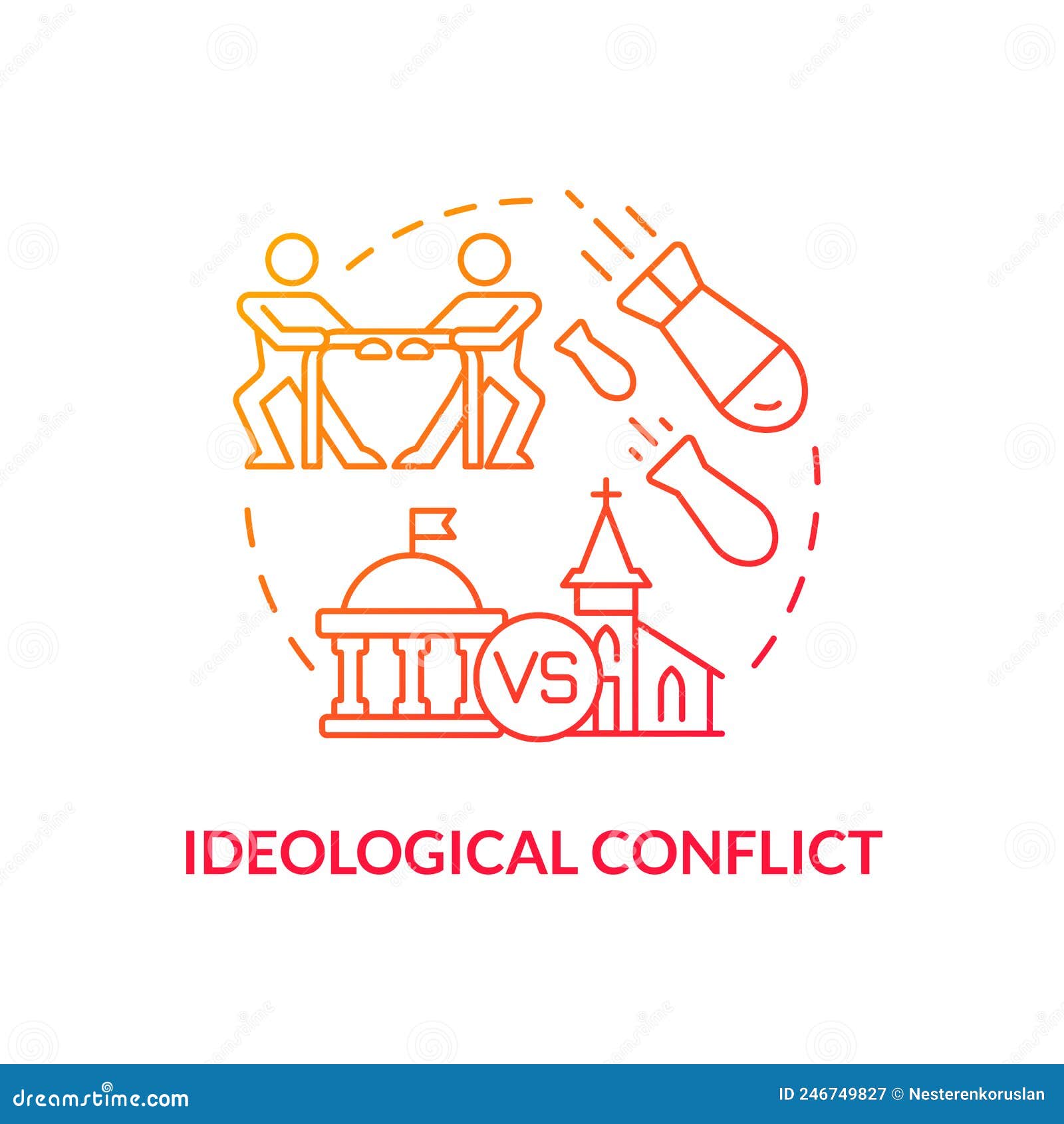 Ideological Conflict Red Gradient Concept Icon Stock Vector ...