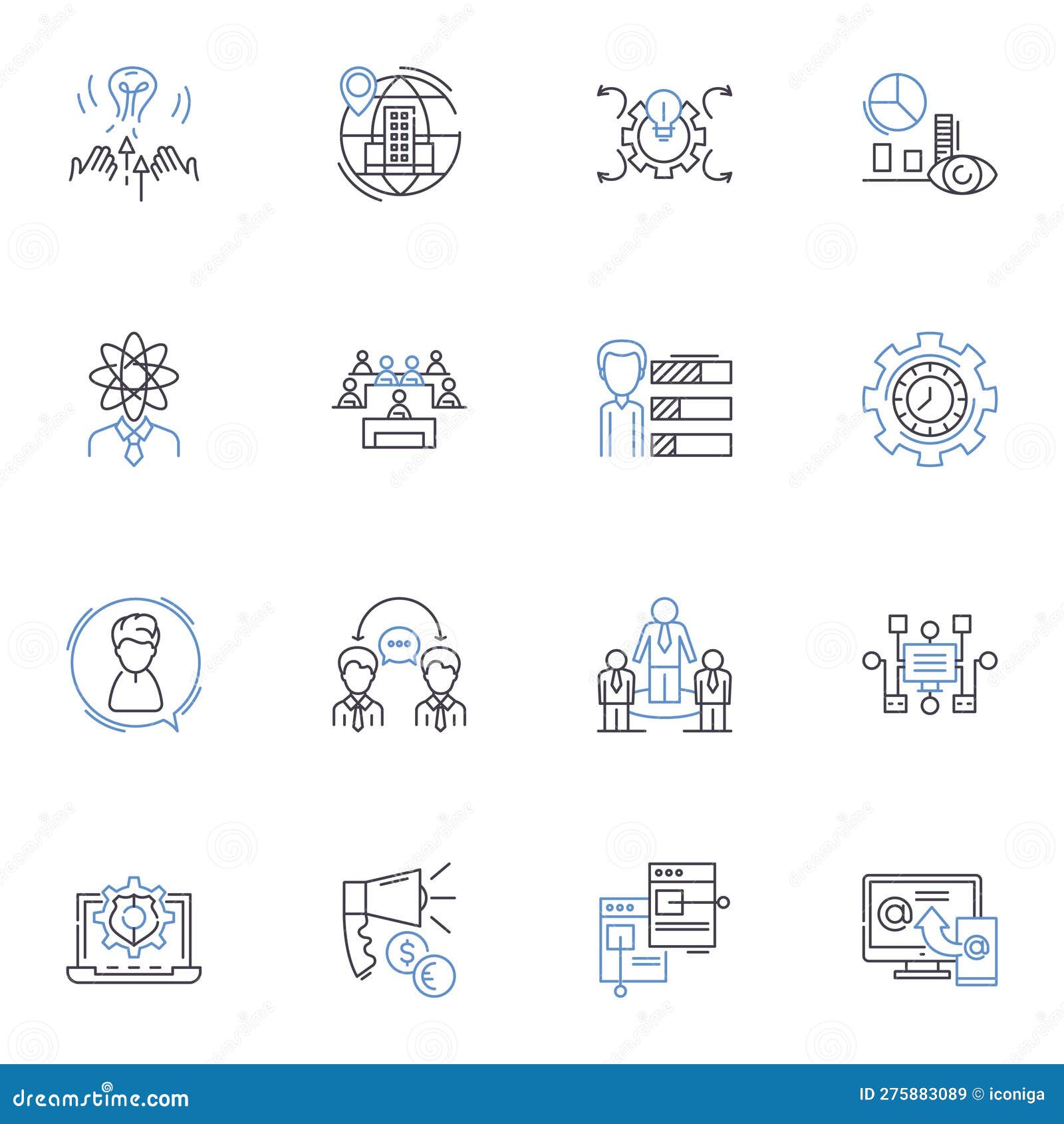 Ideological Evolution Line Icons Collection. Progressivism, Capitalism ...