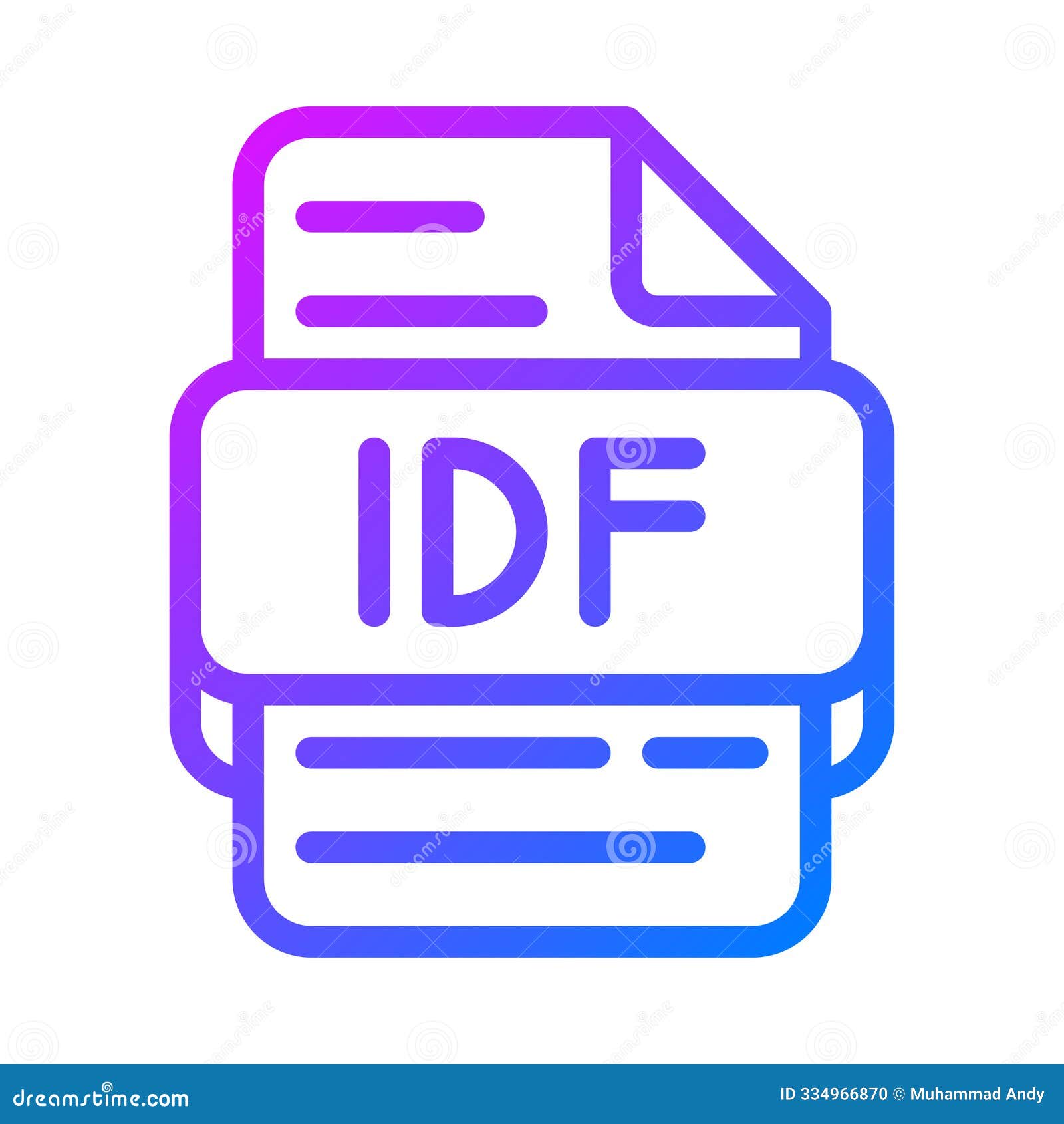 Idf Document Format File Type Icon. Database Gradient Icons for Digital ...