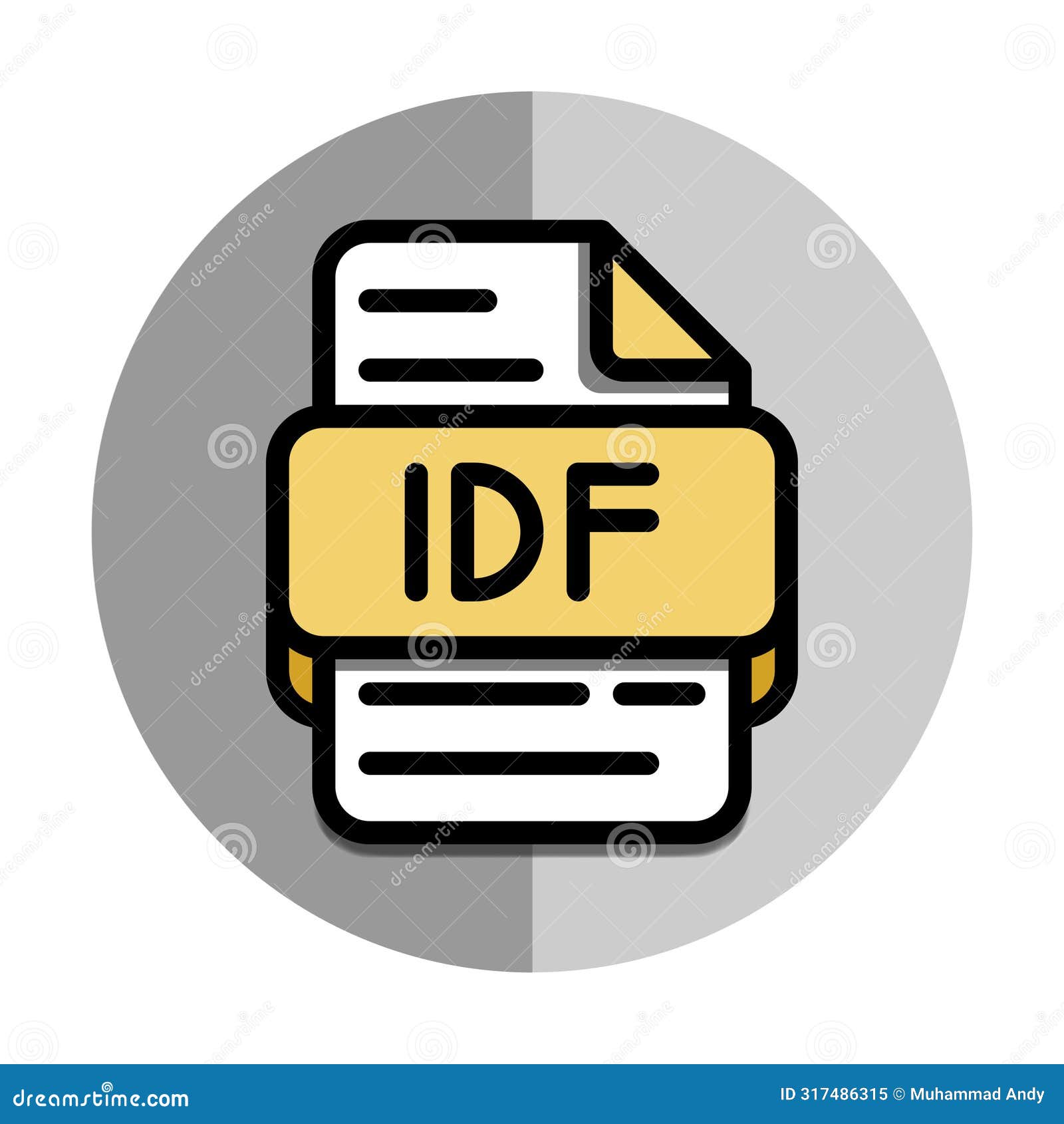Idf File Icon Flat Style Document Format Symbol Icons. with a Round ...