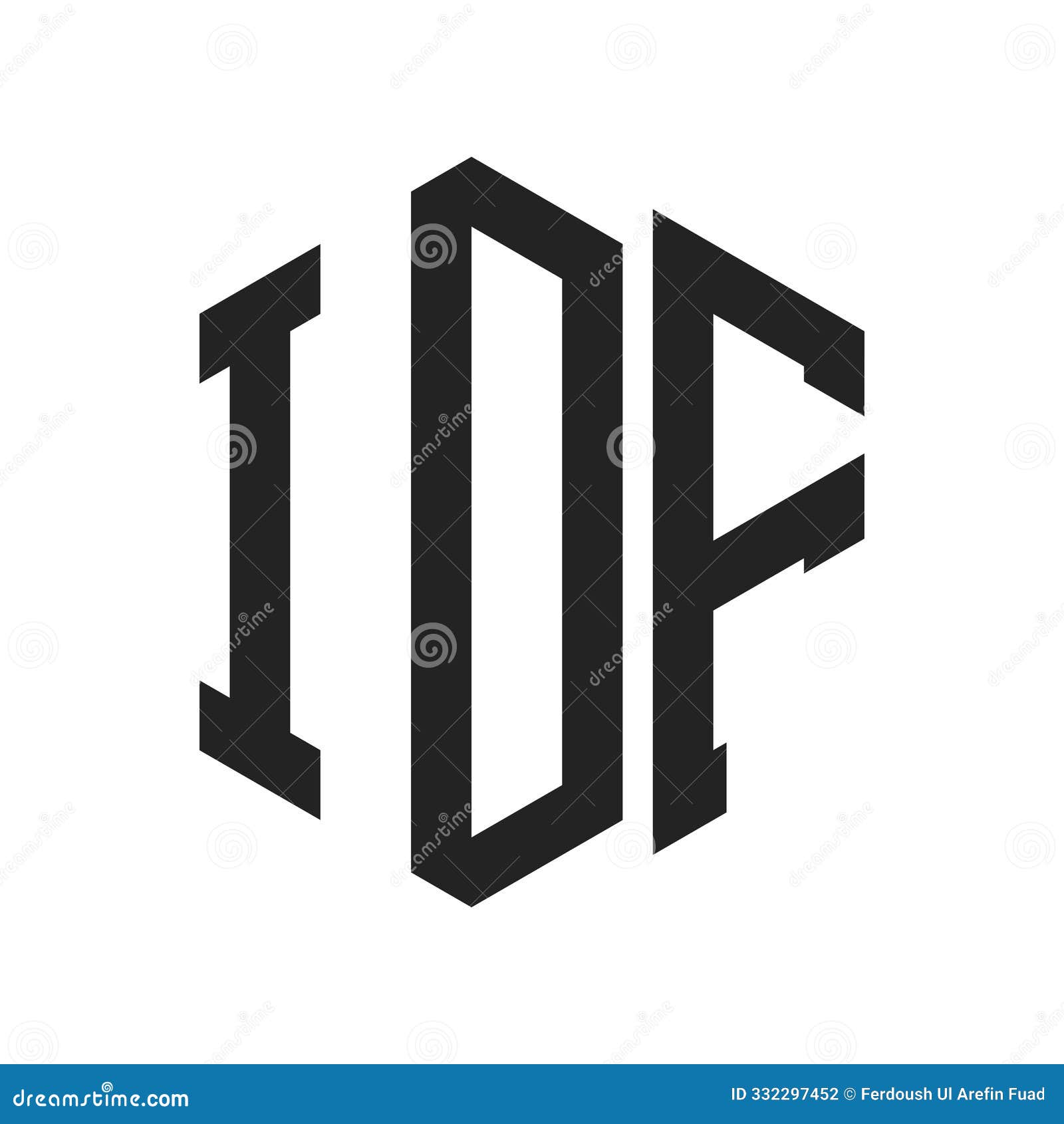 IDF Logo Design. Initial Letter IDF Monogram Logo Using Hexagon Shape ...