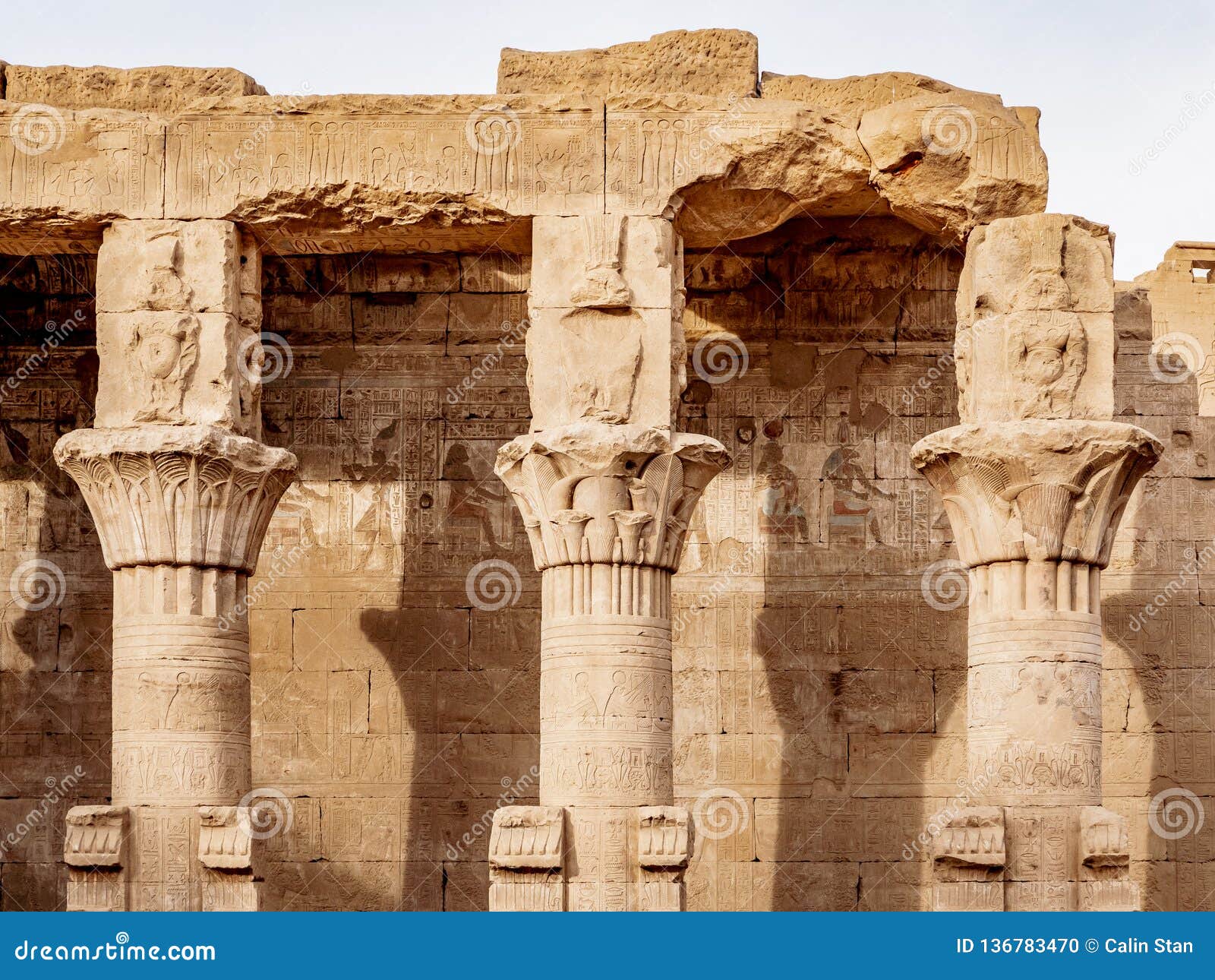 Idfu Temple of Horus Near Luxor Egypt Columns Stock Photo - Image of ...