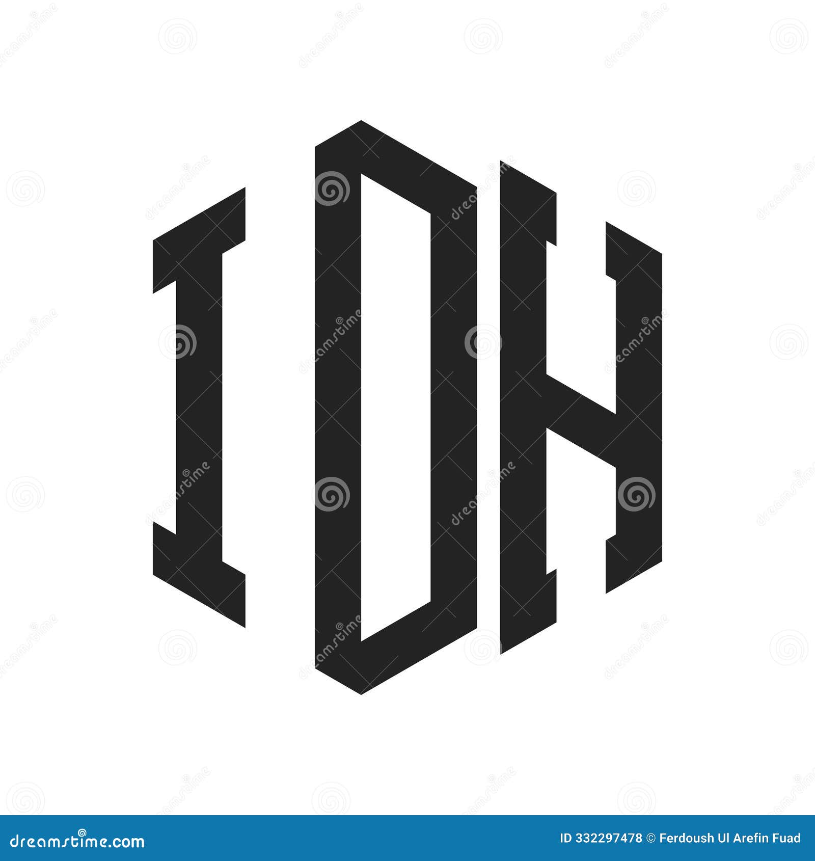 IDH Logo Design. Initial Letter IDH Monogram Logo Using Hexagon Shape ...