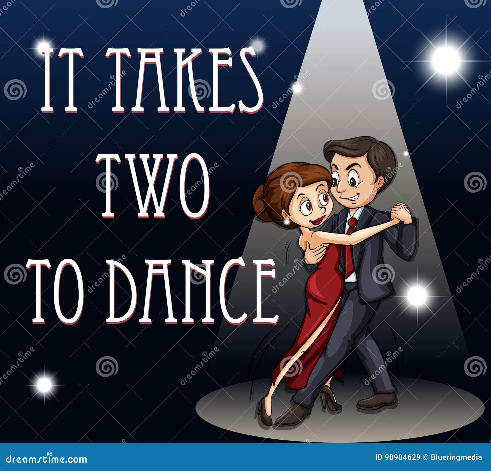 Idiom Poster for it Takes Two To Dance Stock Vector - Illustration of ... Idiom Poster for it Takes Two To Dance Stock Vector - Illustration of ...