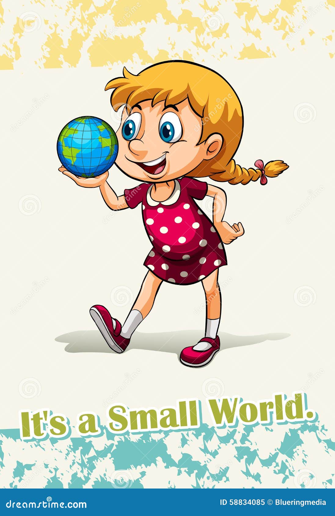Idiom it is a small world stock vector. Illustration of message - 58834085