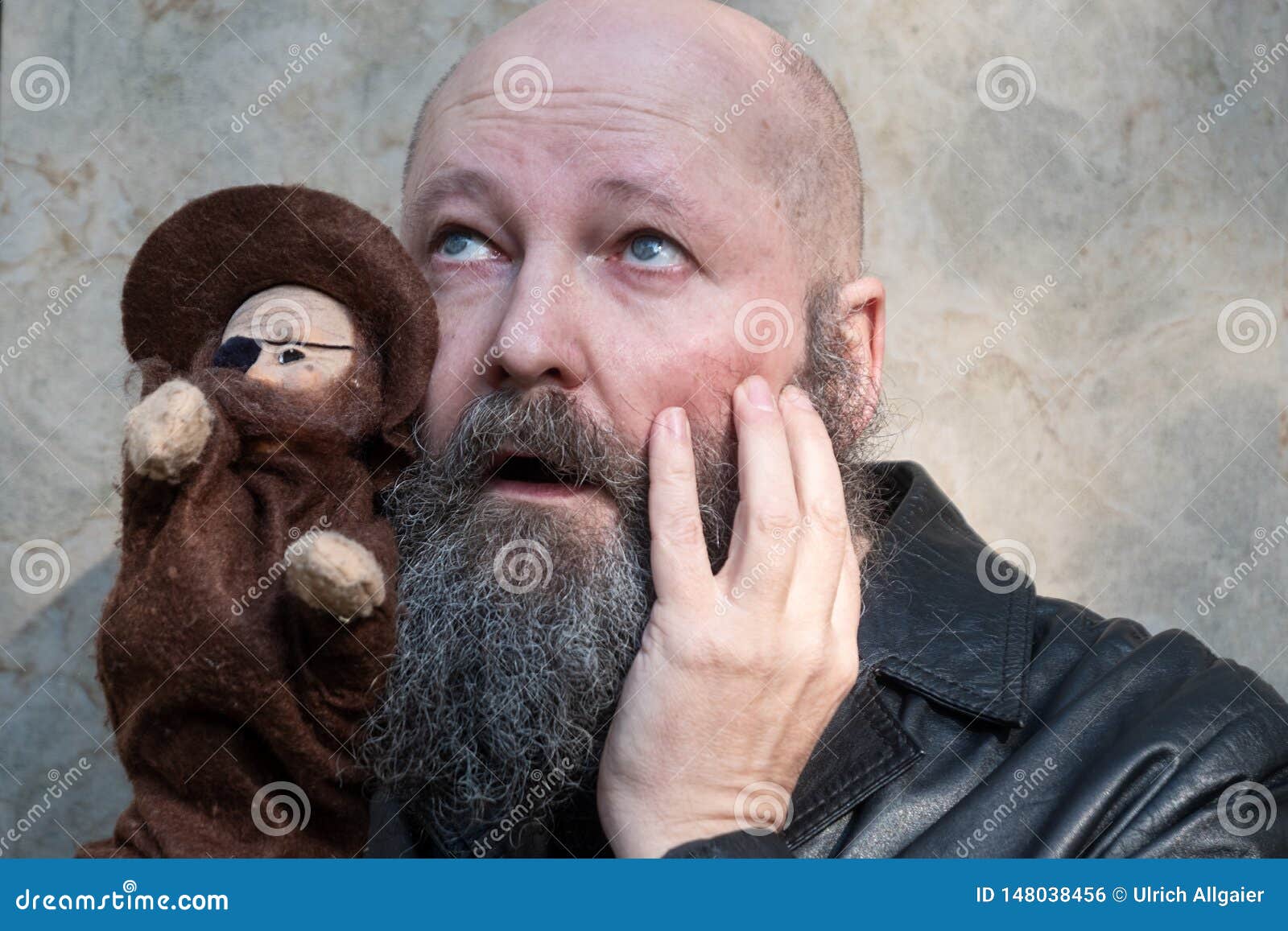 Idiosyncratic Crazy Artist Father with Beard, with Astonished ...