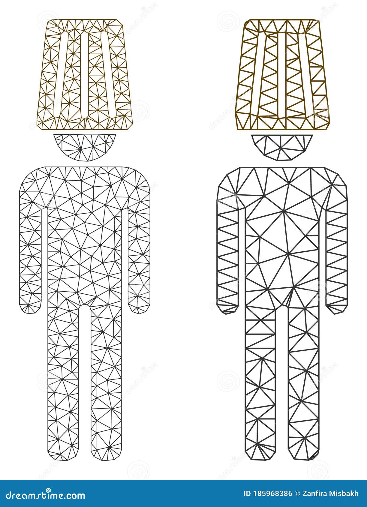 Idiot Man Icon - Vector Triangular Mesh Stock Vector - Illustration of ...