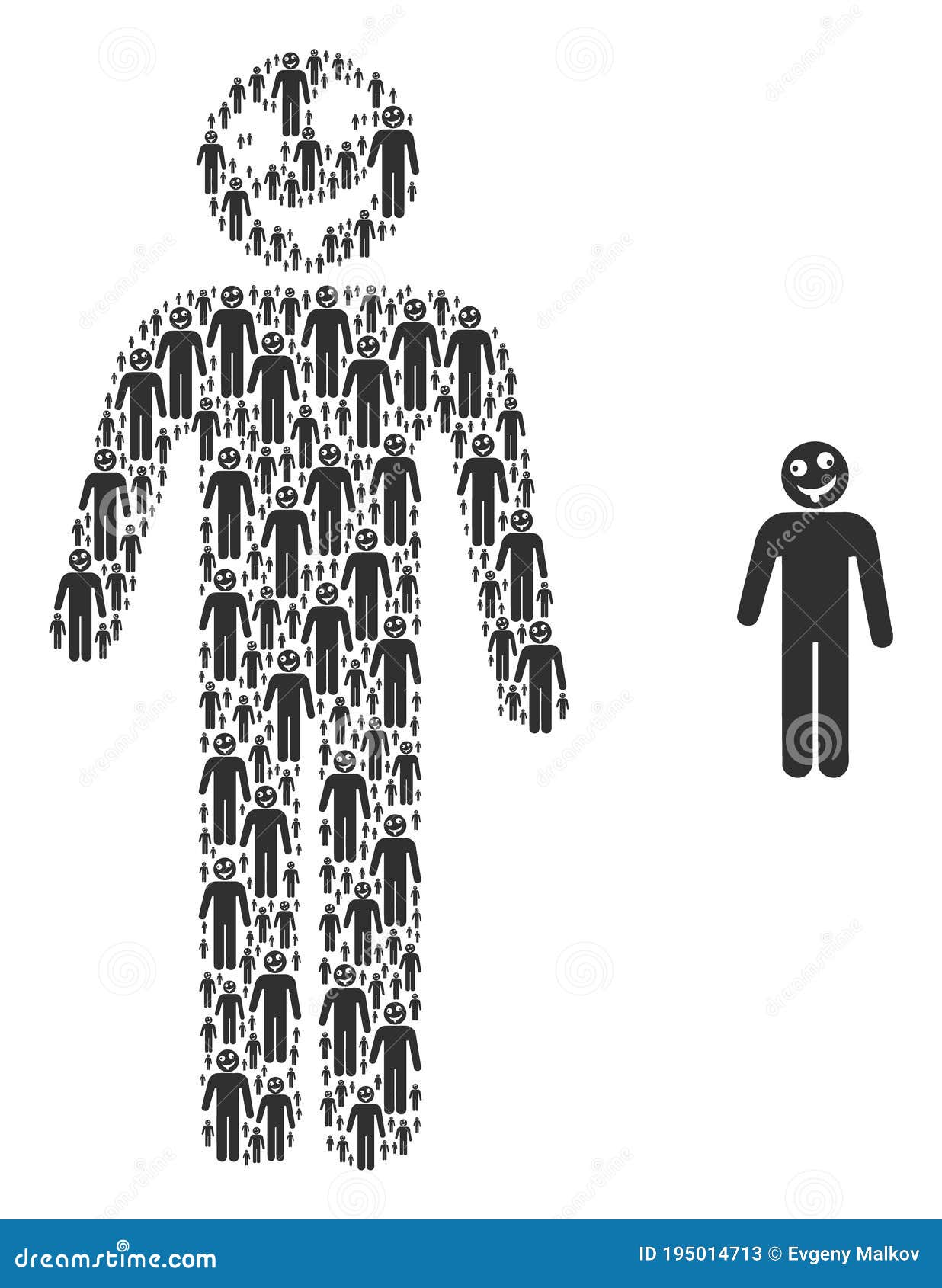 Idiot Person Collage of Self Items Stock Vector - Illustration of ...