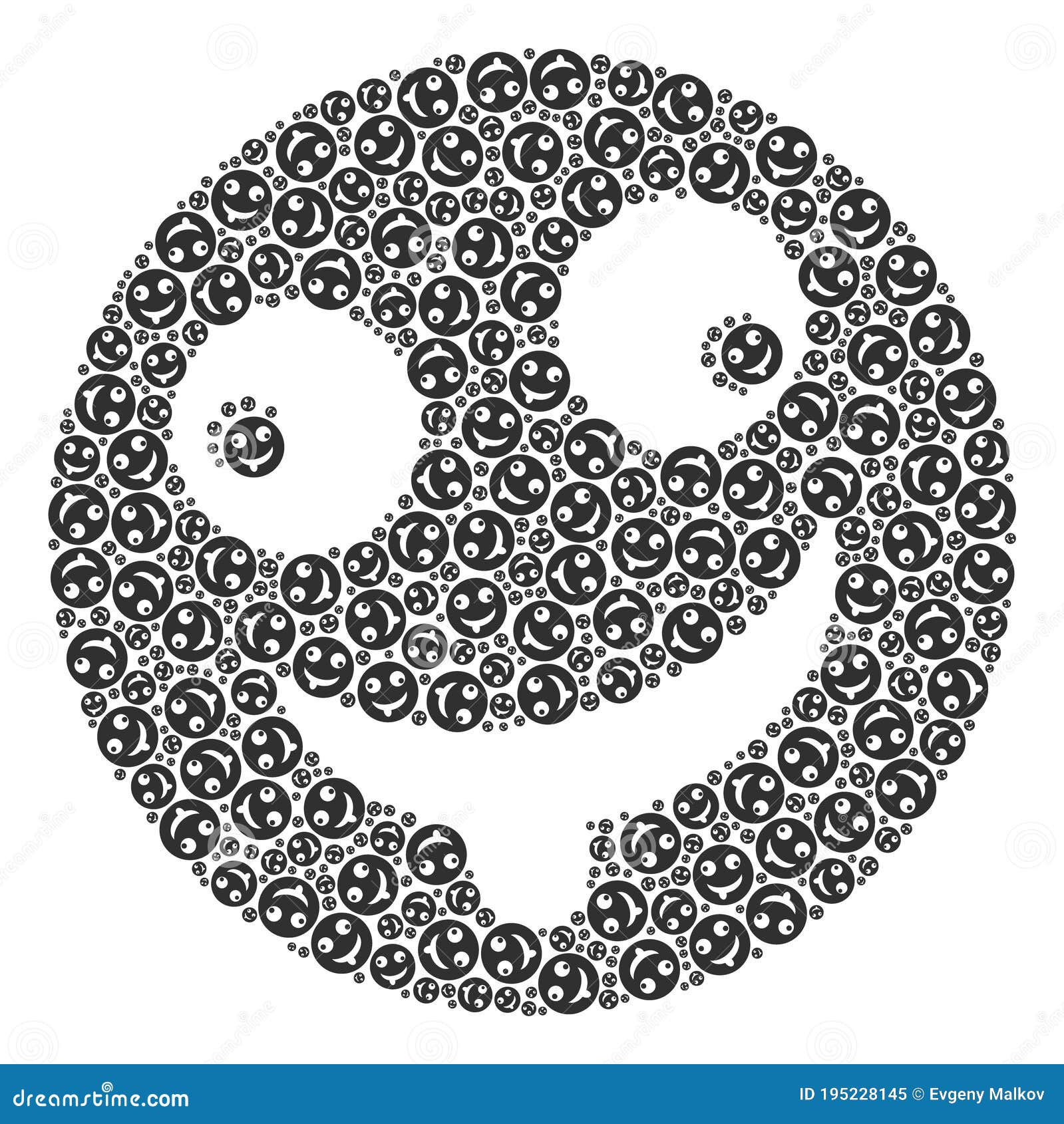 Idiot Smiley Vector Collage of Self Recursion Icons Stock Vector ...