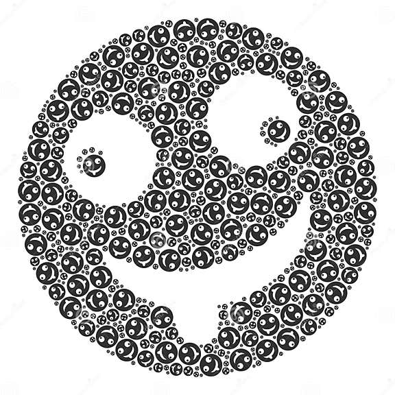 Idiot Smiley Vector Collage of Self Recursion Icons Stock Vector ...