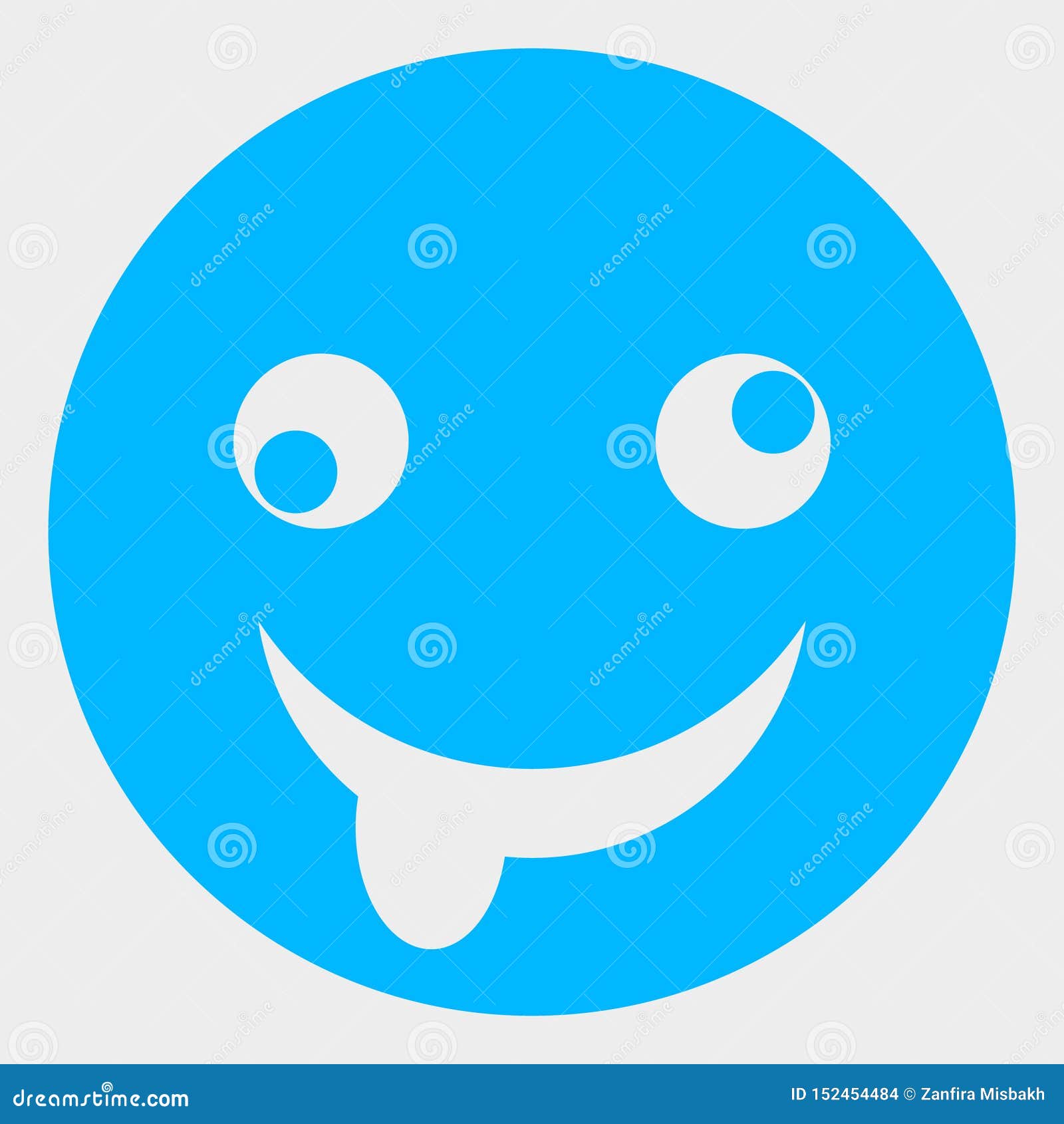 Idiot Smiley Vector Icon Illustration Stock Vector - Illustration of ...