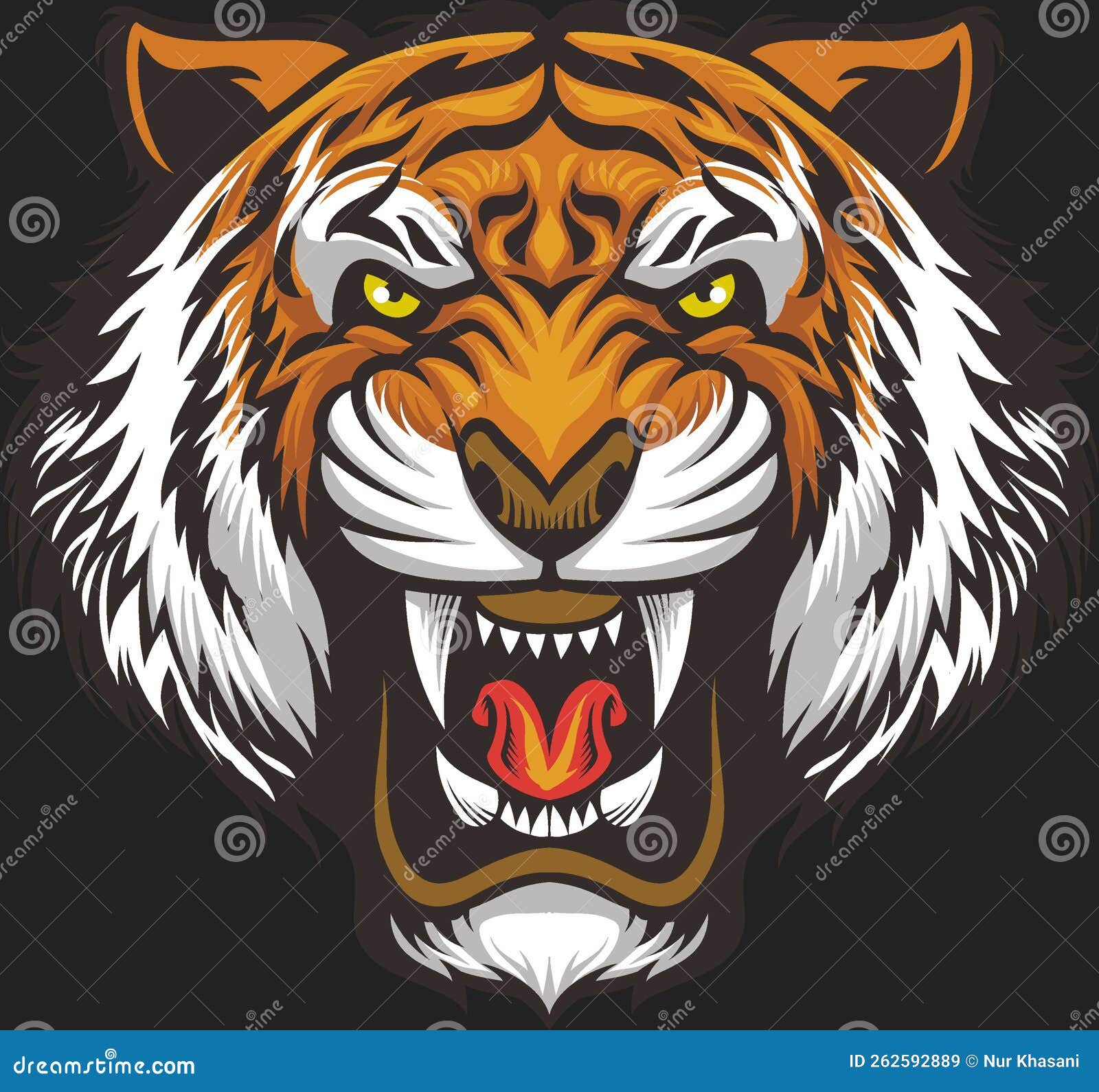 Idiot Tiger 1 Vector Illustration Download Stock Vector - Illustration ...