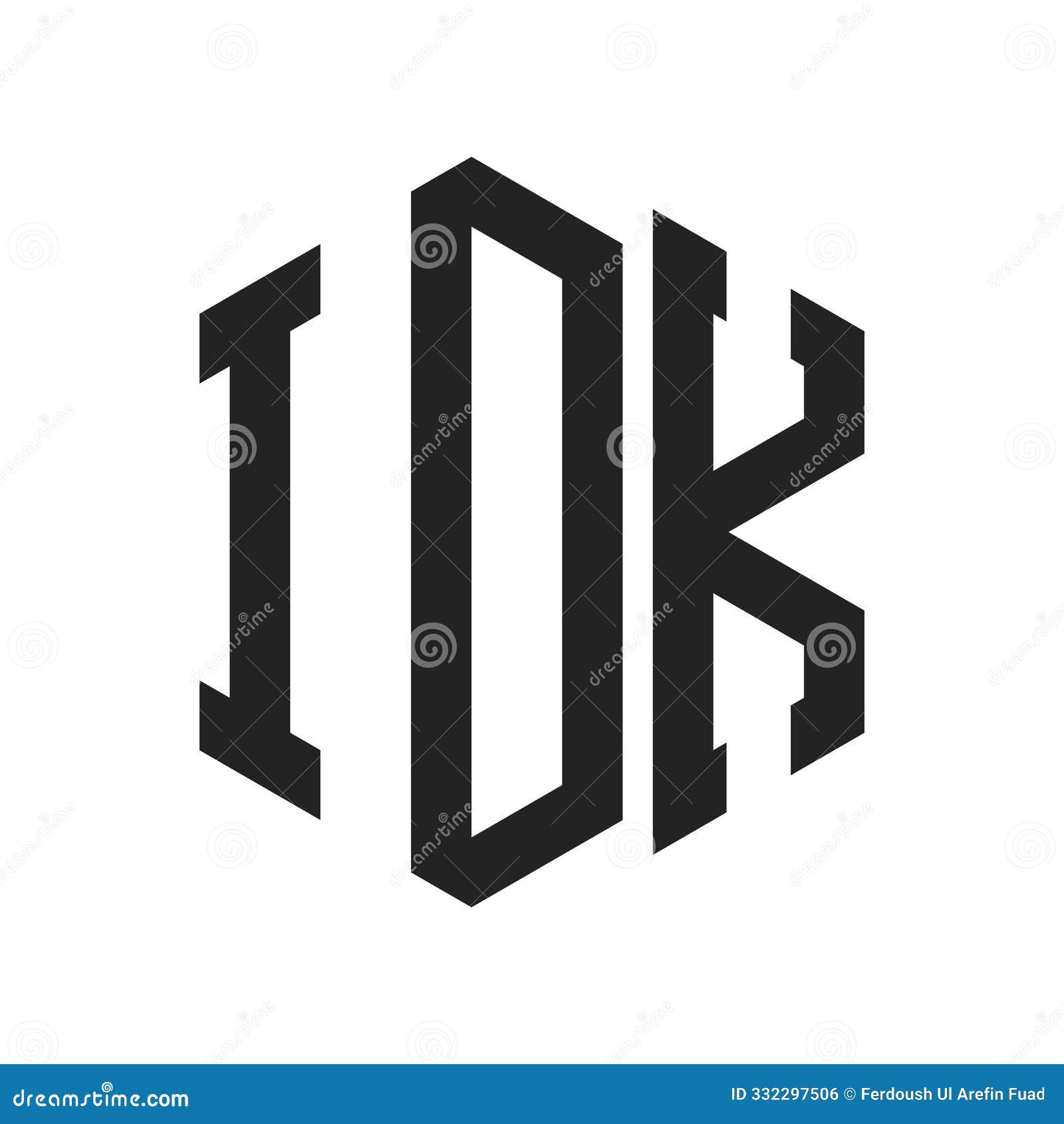 IDK Logo Design. Initial Letter IDK Monogram Logo Using Hexagon Shape ...