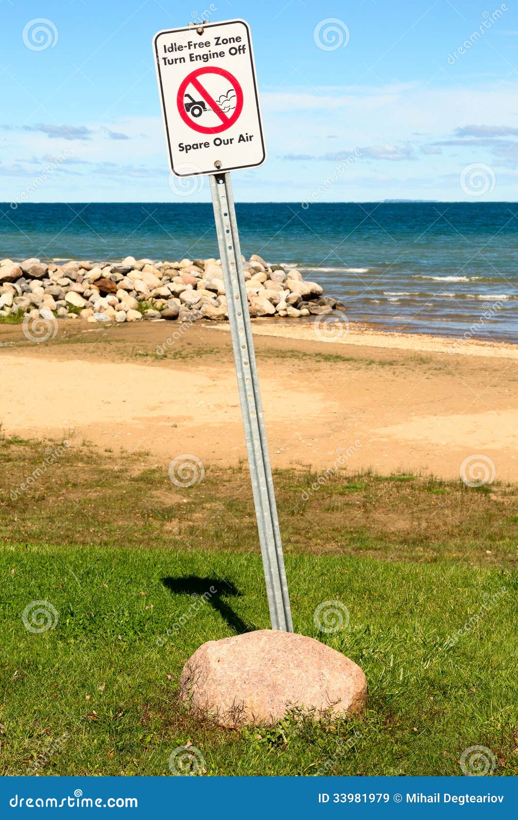 Idle-Free Zone stock image. Image of sand, prohibit, shore - 33981979