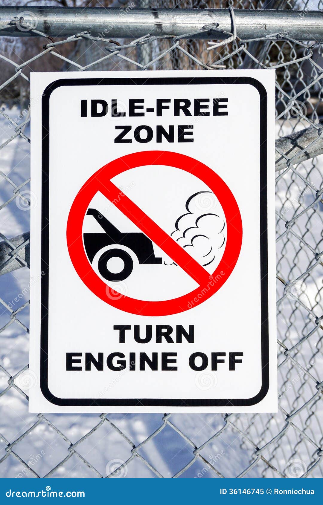 Idle-Free Zone, Turn Engine Off Sign Stock Image - Image of monoxide ...
