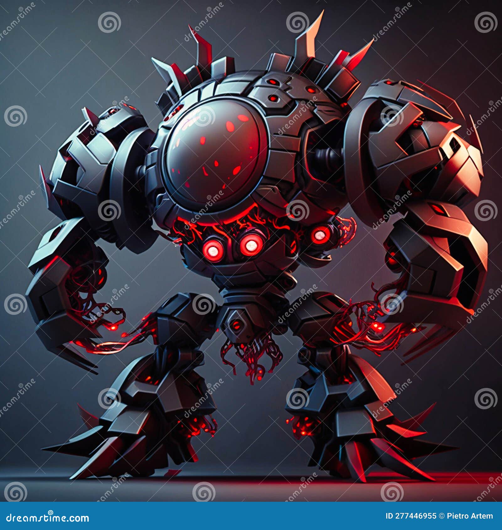 Idle Heroes Final Boss Machine Red and Black Full, Generative AI Stock ...
