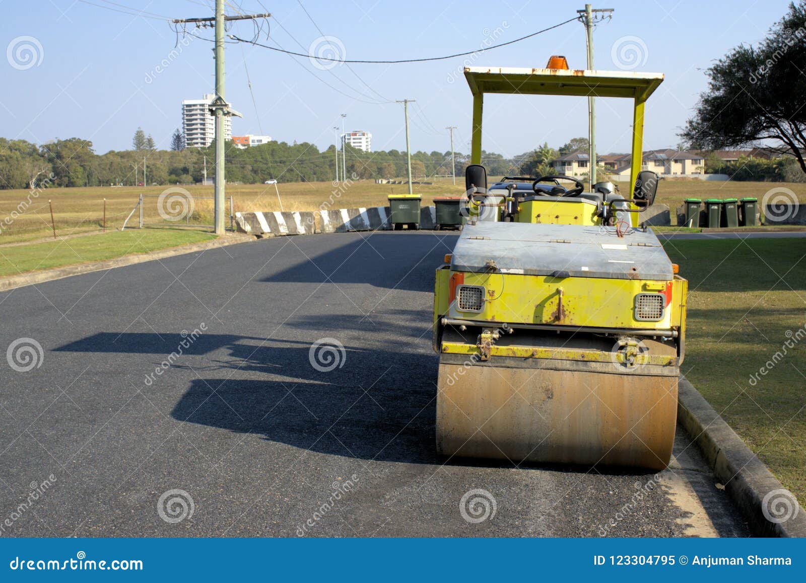 Idle Road Work Machine in Australia Stock Image - Image of building ...