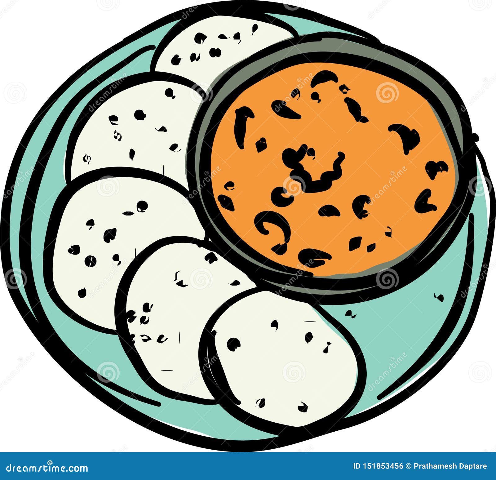 Idli Illustration Illustration for Designs Stock Illustration ...