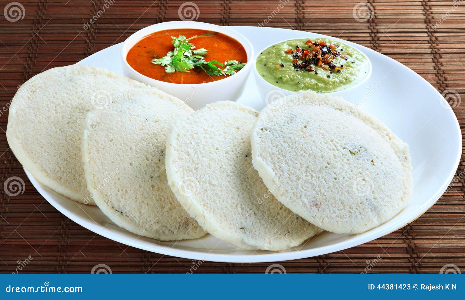 Idly with Sambar and Chutney. Stock Image - Image of india, spices ...