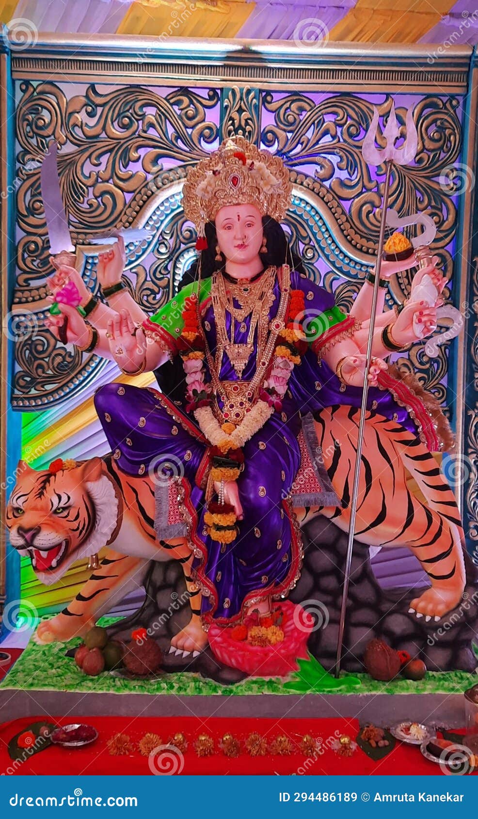 Idol of Devi Durga in Navratri Festival Stock Image - Image of durga ...