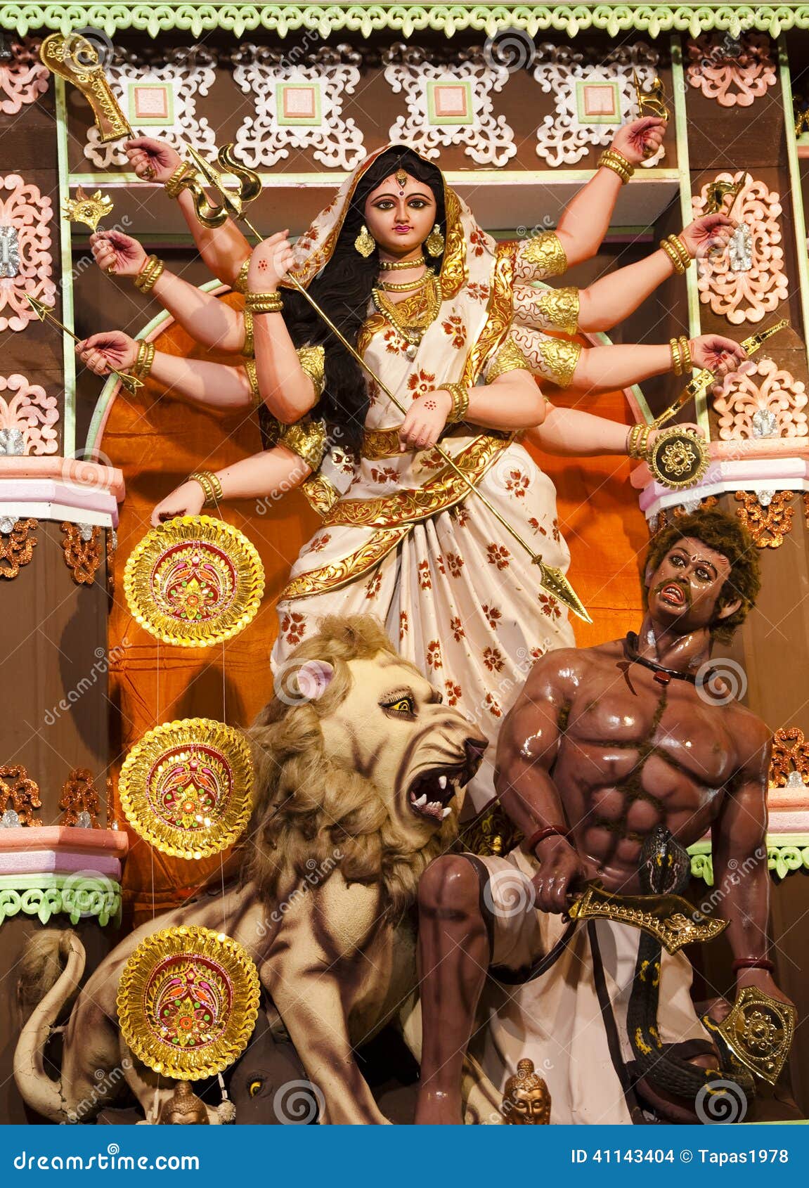 Idol Of Goddess Devi Durga Stock Photo - Image: 41143404