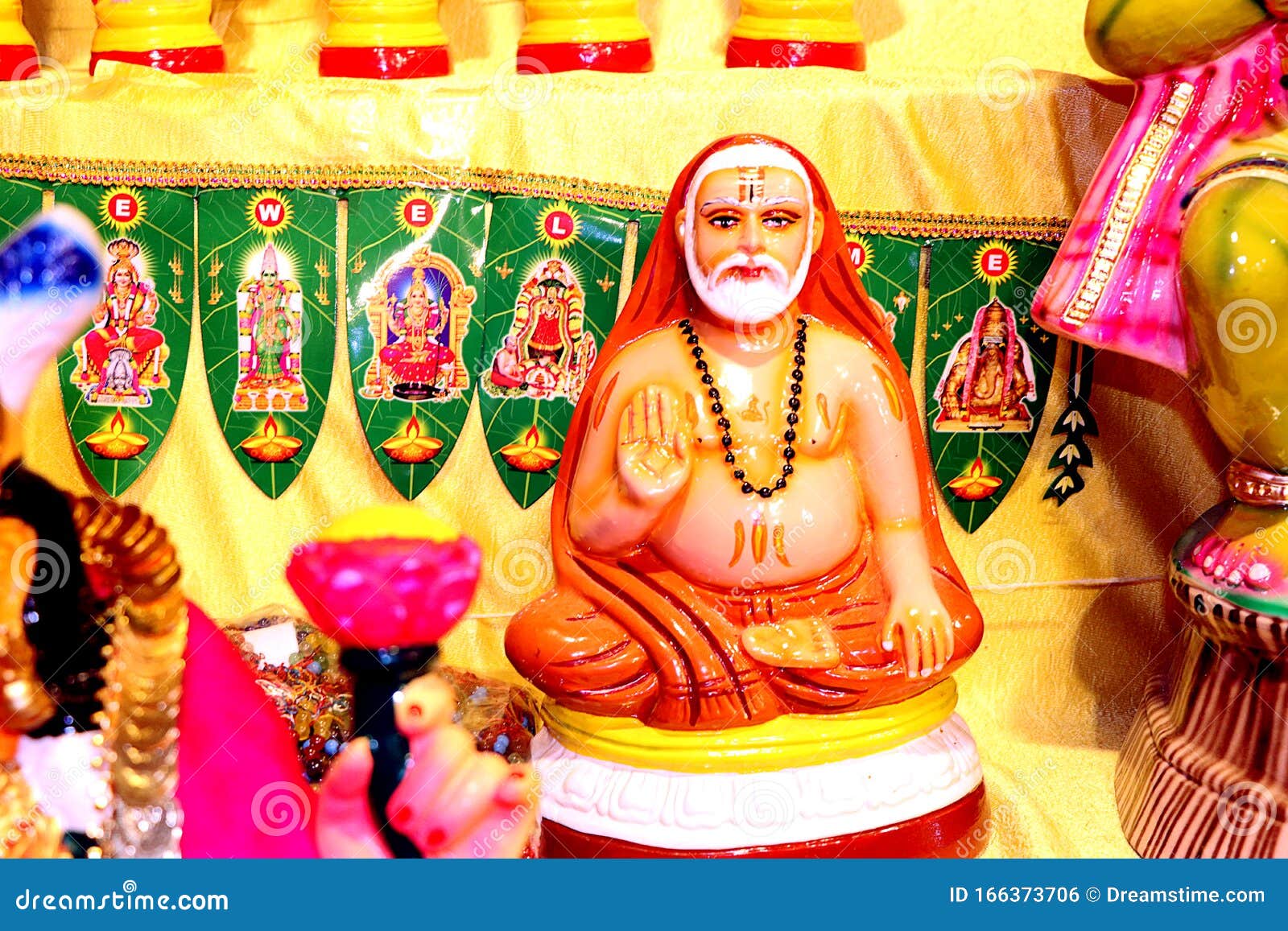 Idol of Hindu saint stock photo. Image of doll, golu - 166373706