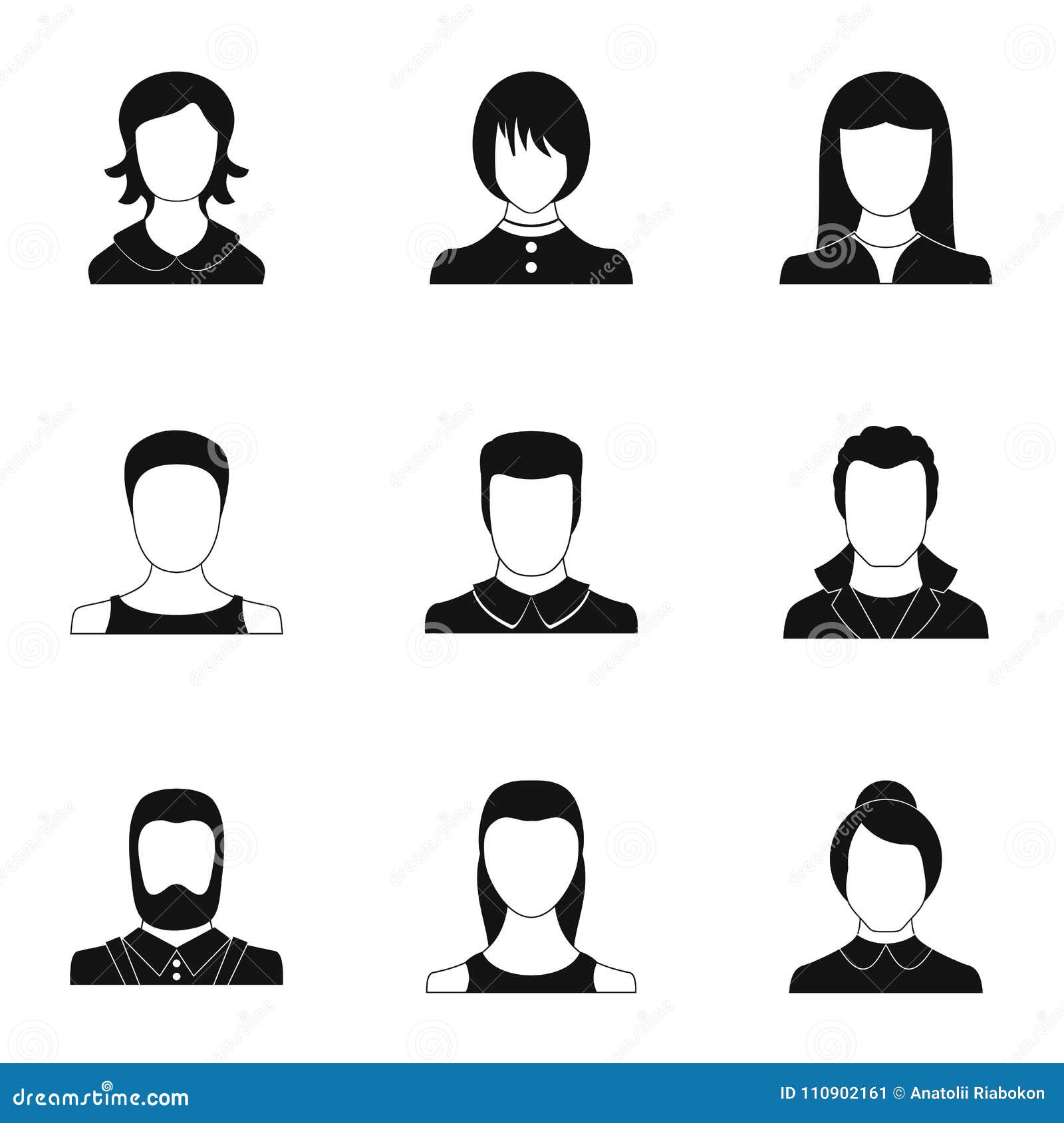 Idol Icons Set, Simple Style Stock Vector - Illustration of black ...