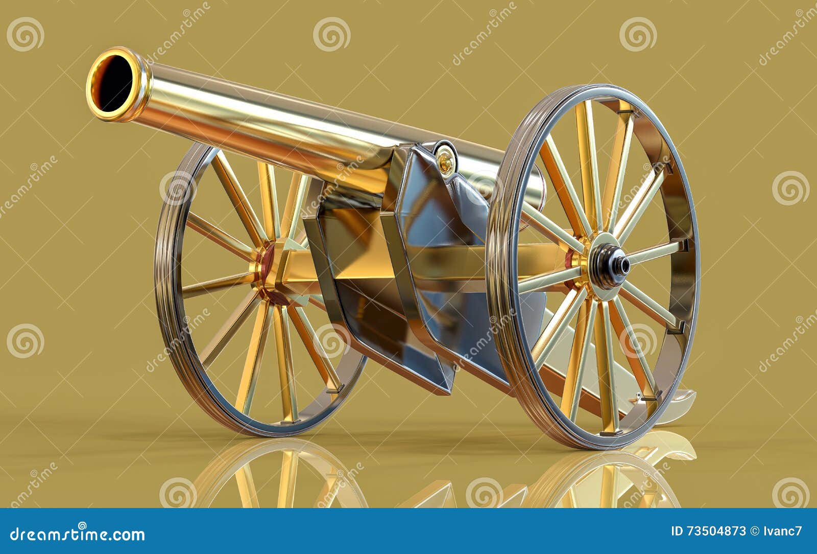 Antique Canon With Wheels Weapon Cartoon In Black And White ...