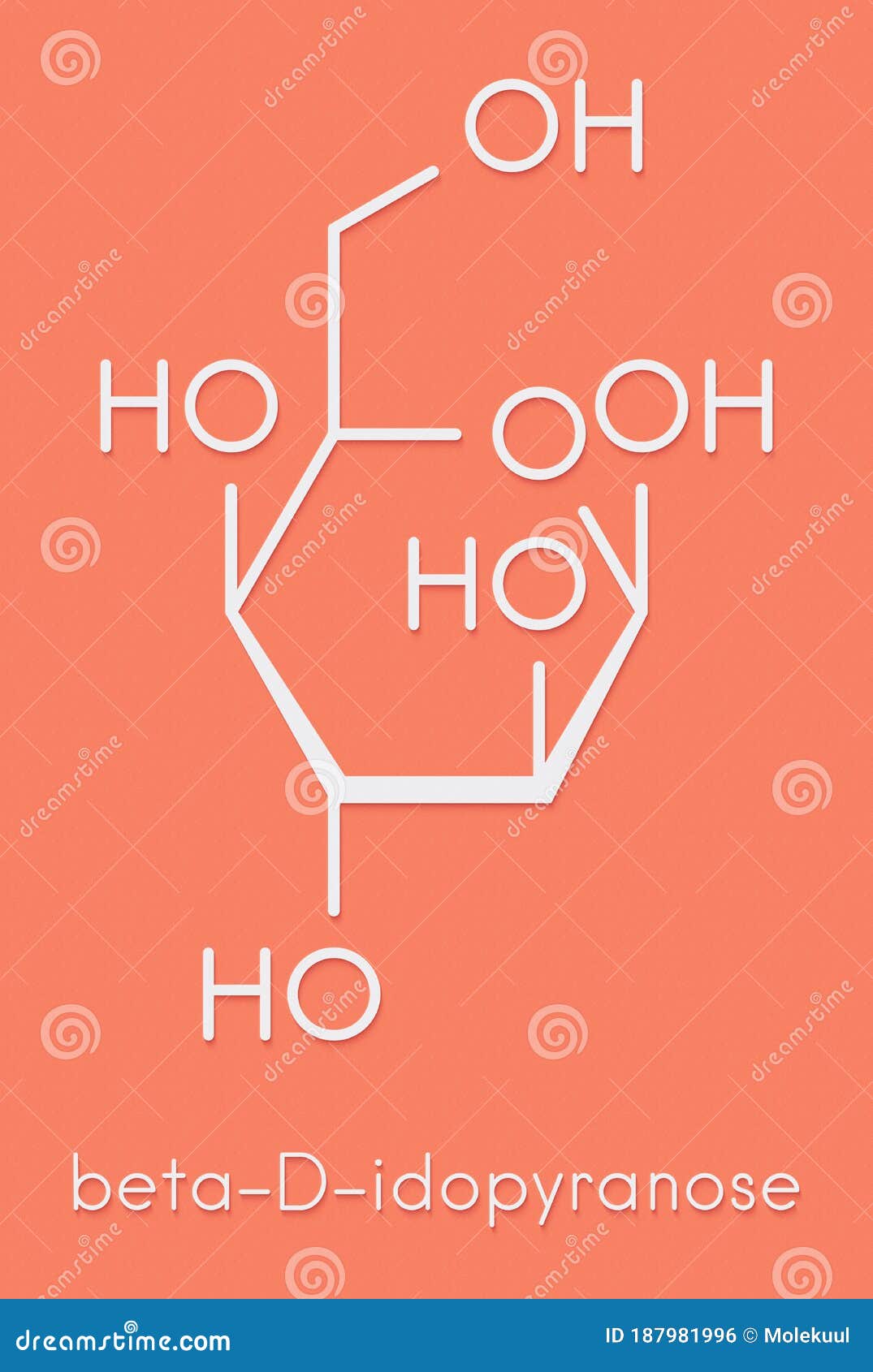 Idose Molecule Beta-D-idopyranose Form. Skeletal Formula. Stock ...