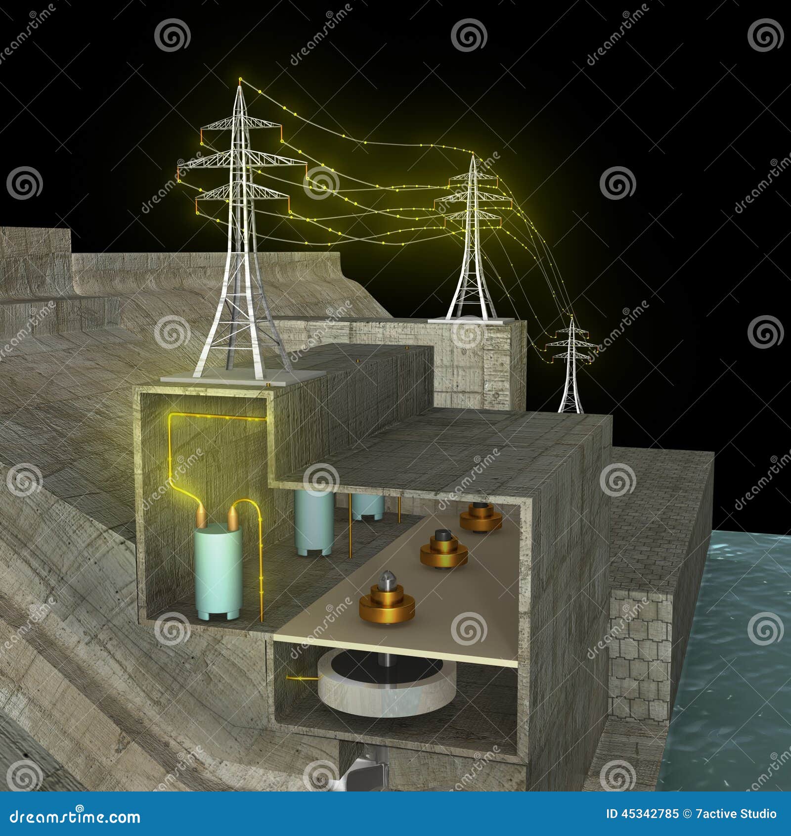Idro centrale elettrica illustrazione di stock. Illustrazione di ...