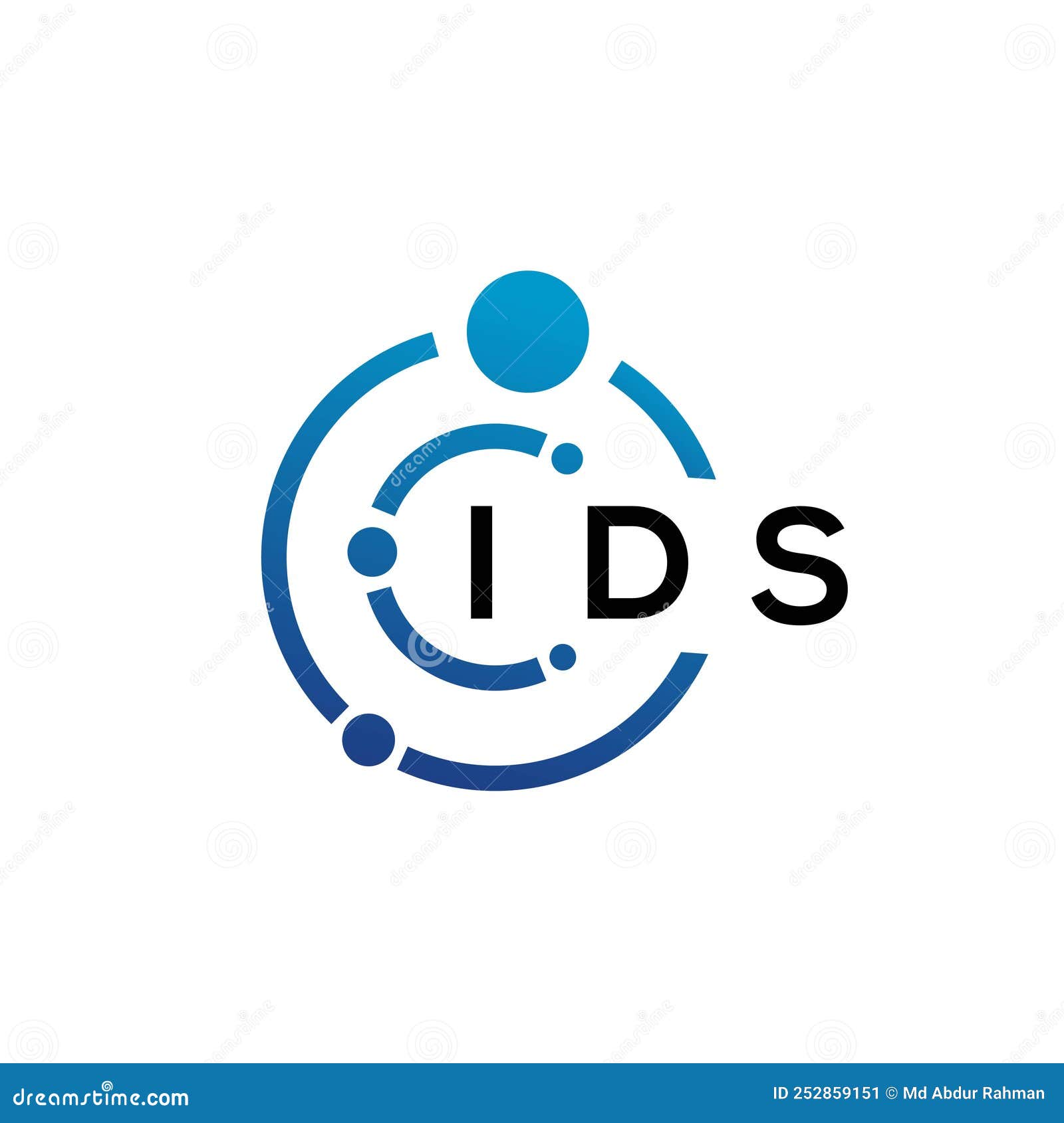 IDS Letter Technology Logo Design On White Background. IDS Creative ...