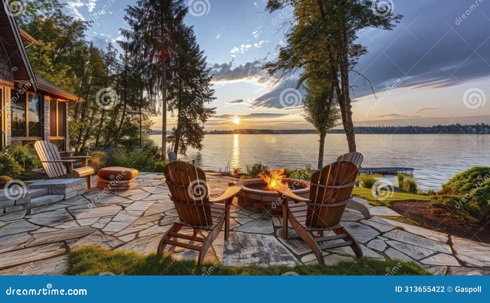 The Idyllic Backyard of a Waterfront House, Complete with Adirondack ...