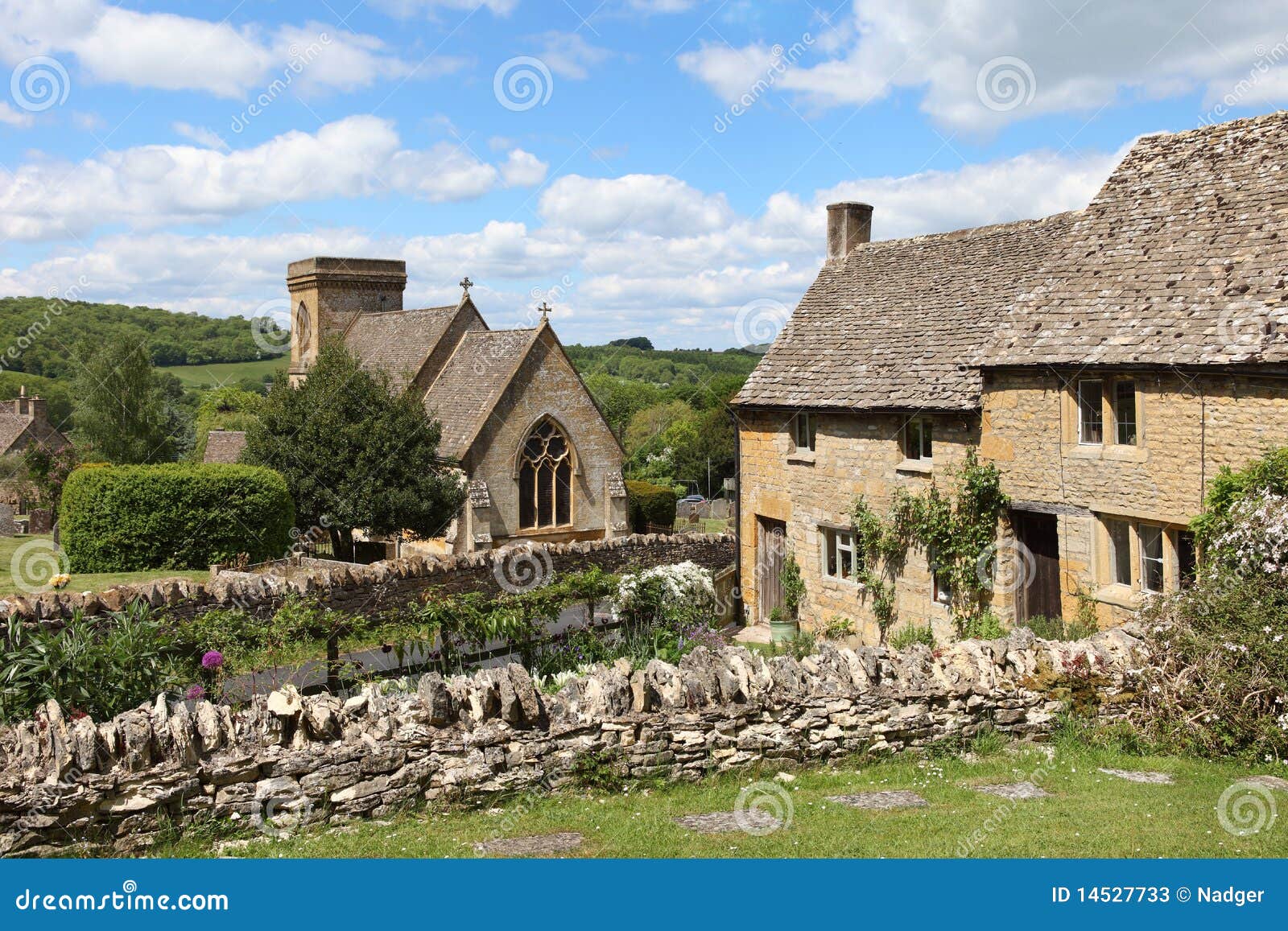 Idyllic Cotswolds Village of Snowshill Stock Image - Image of building ...