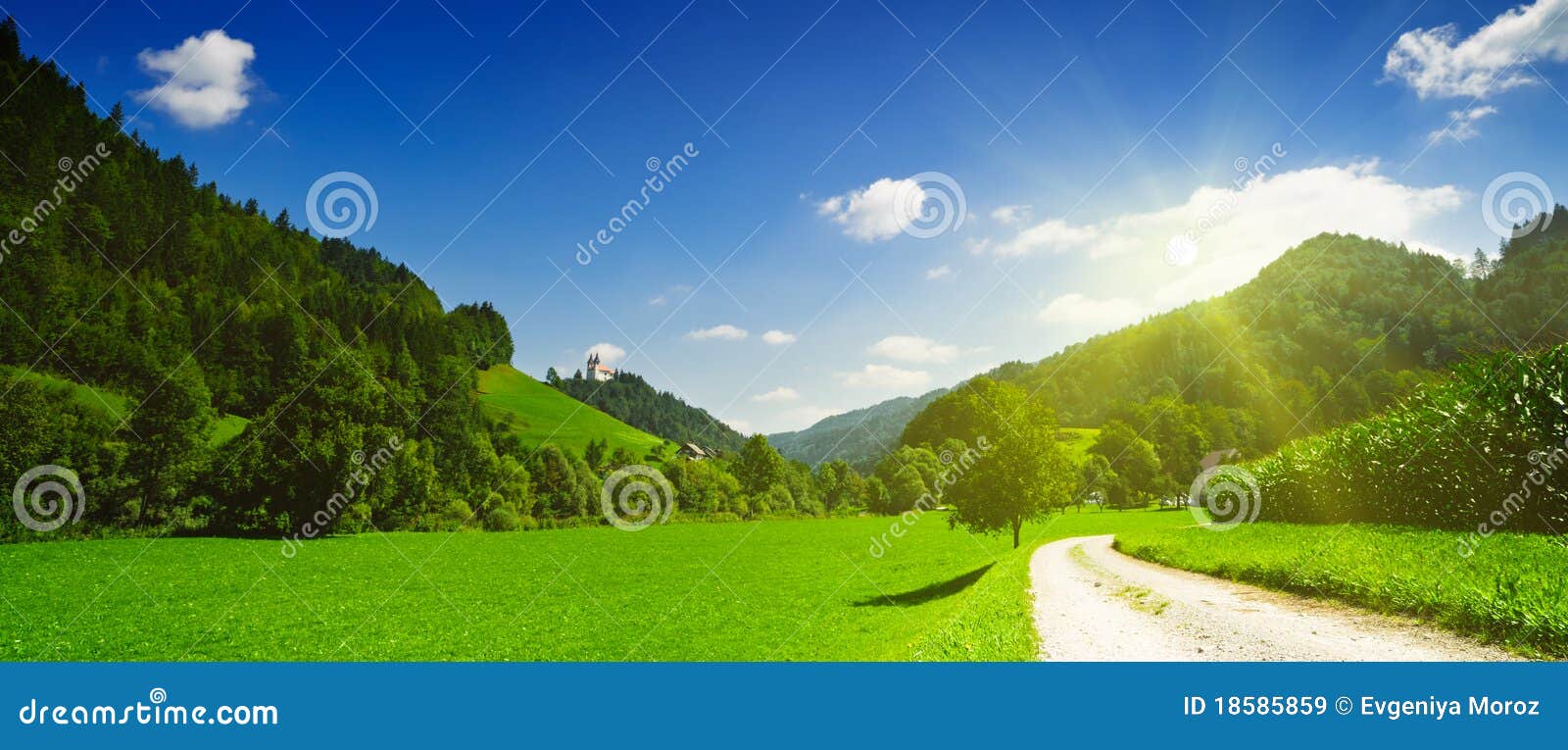 Idyllic Countryside Panoramic View Stock Image - Image of beauty ...